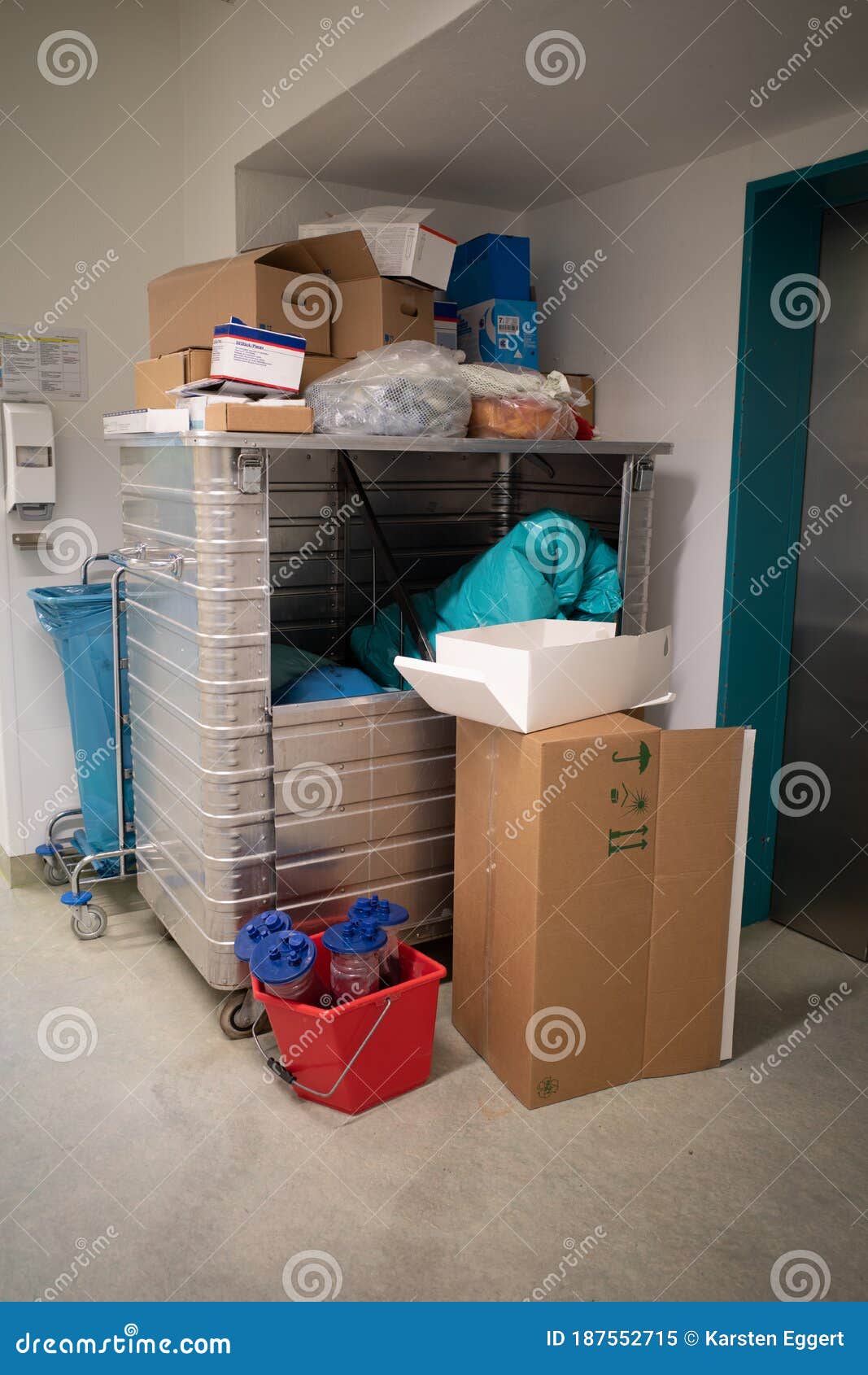 In a Corner of a Hospital Hallway, the Waste from the Operating Room ...