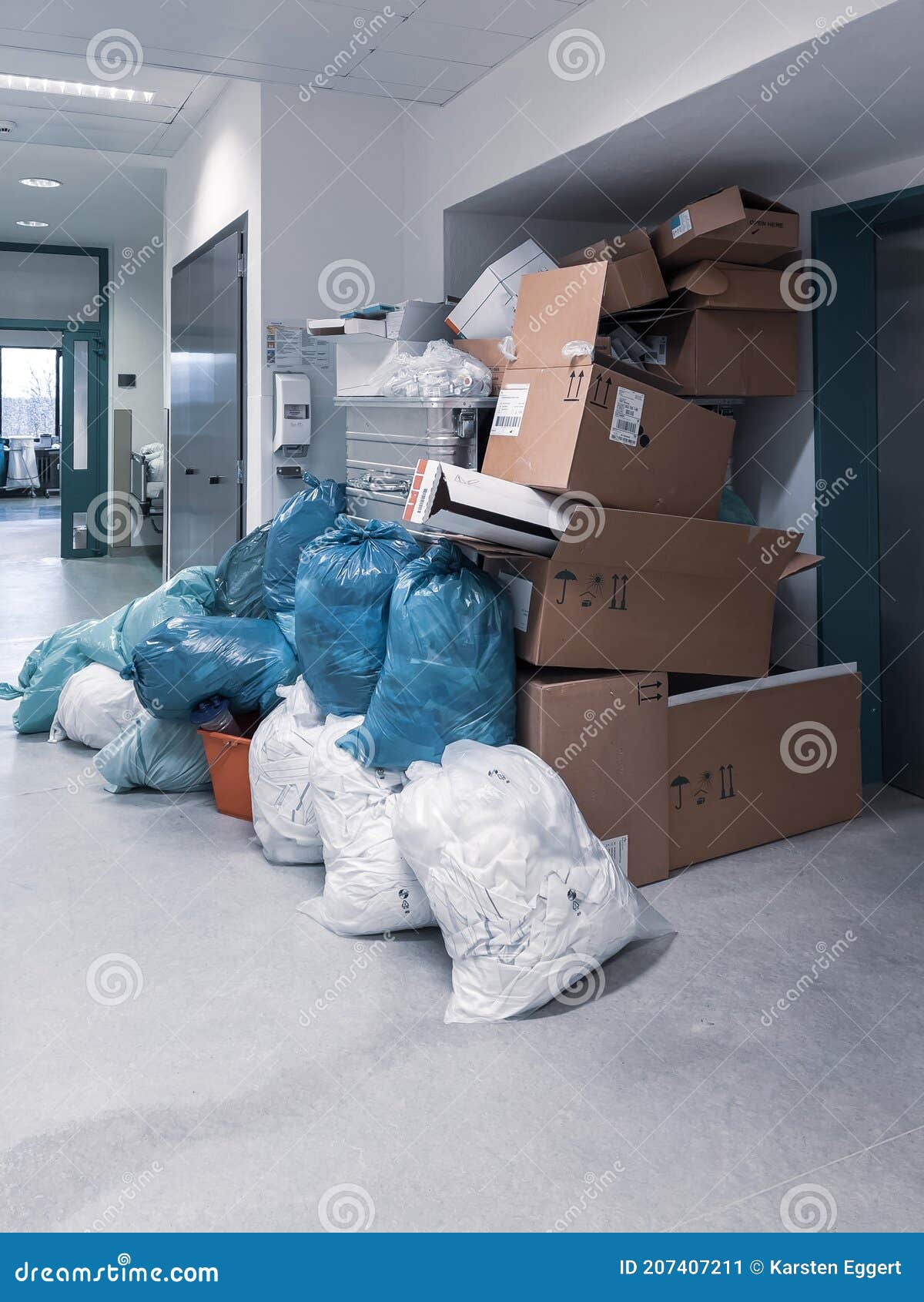 In a Corner of a Hospital There is a Lot of Garbage and Waste Ready for ...