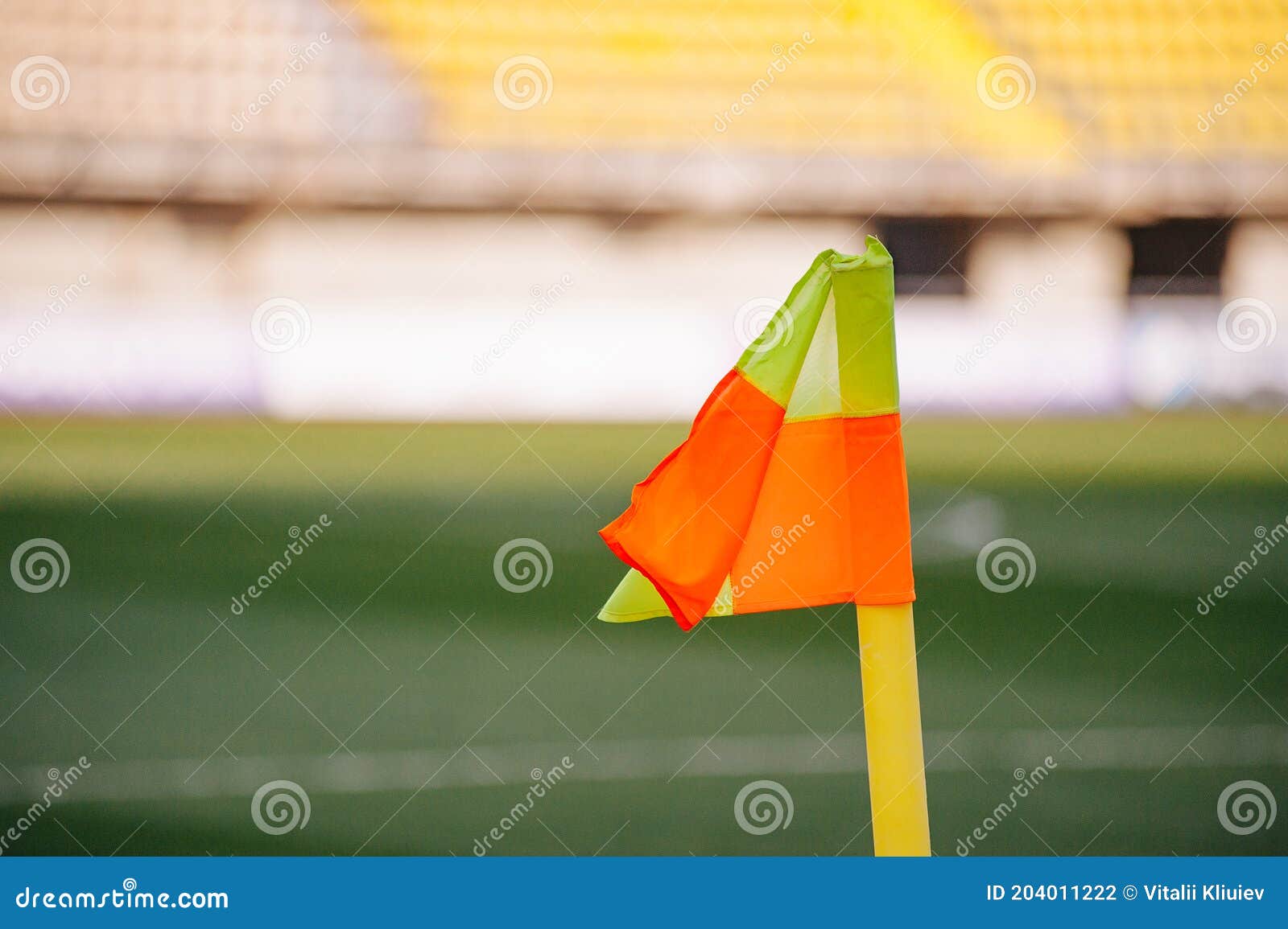 Corner Kick of Football Field with Flag Stock Photo - Image of ...
