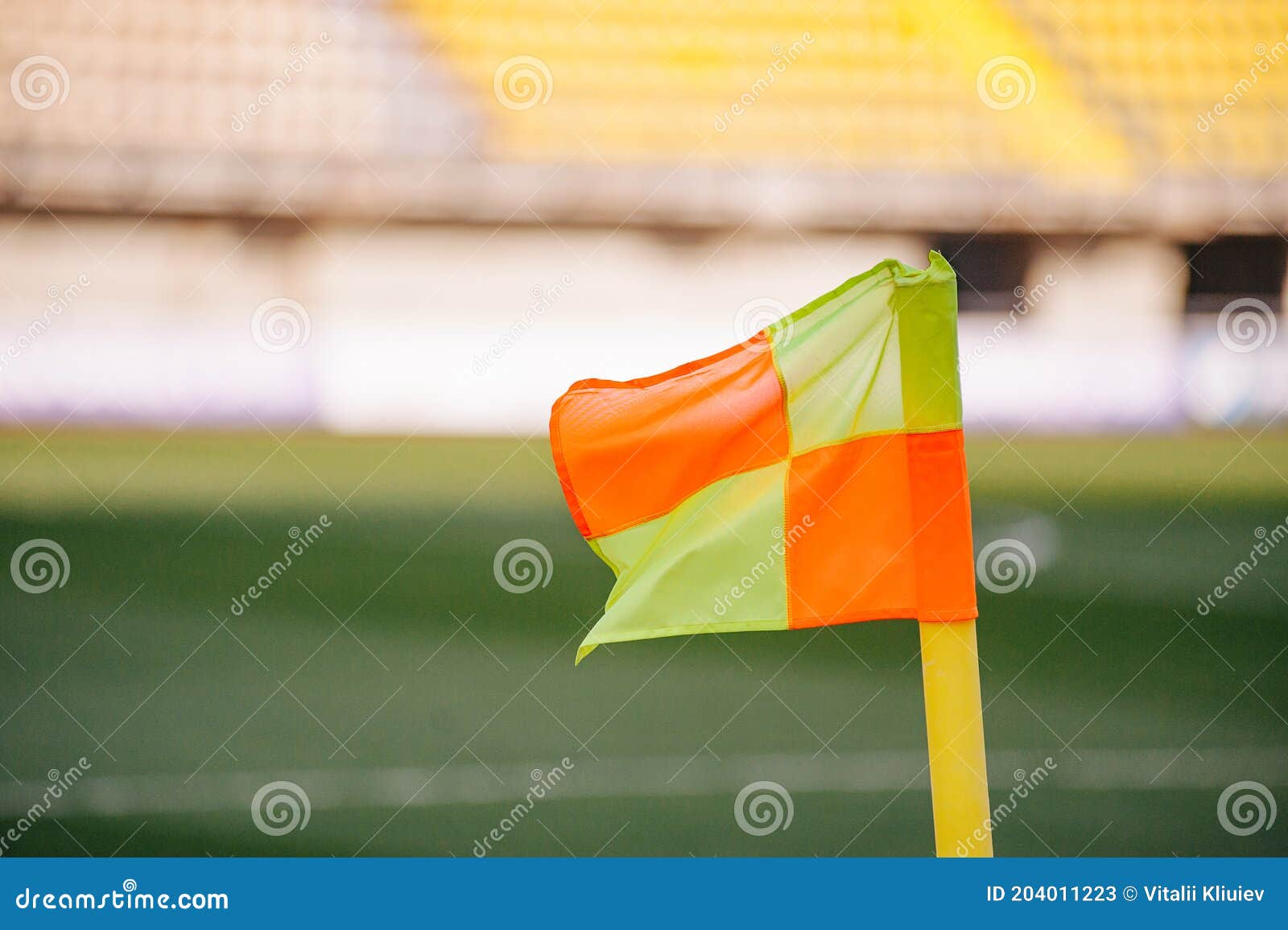 Corner Kick of Football Field with Flag Stock Image - Image of goal ...