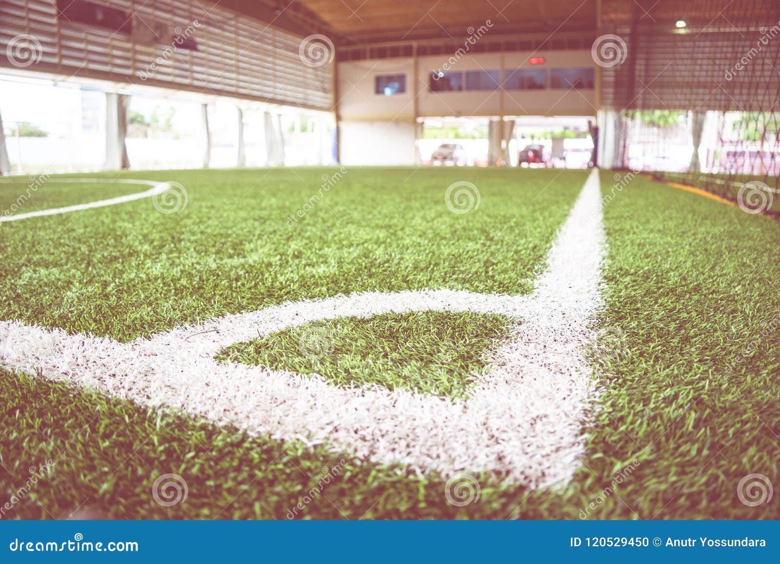 Corner Kick in an Indoor Soccer Field Stock Photo - Image of grass ...