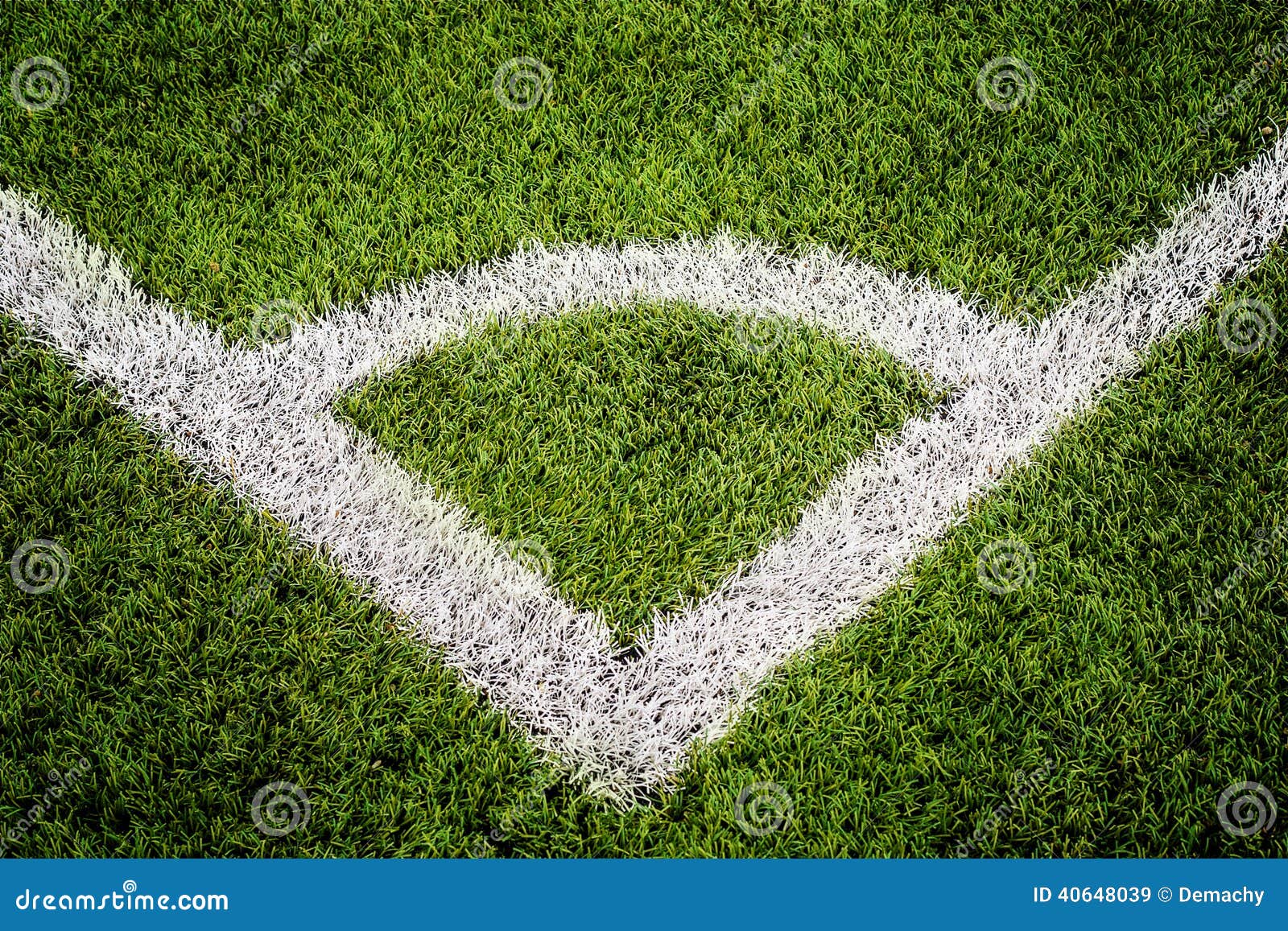 Corner Lines Detail on a Soccer Field Stock Image - Image of playing ...