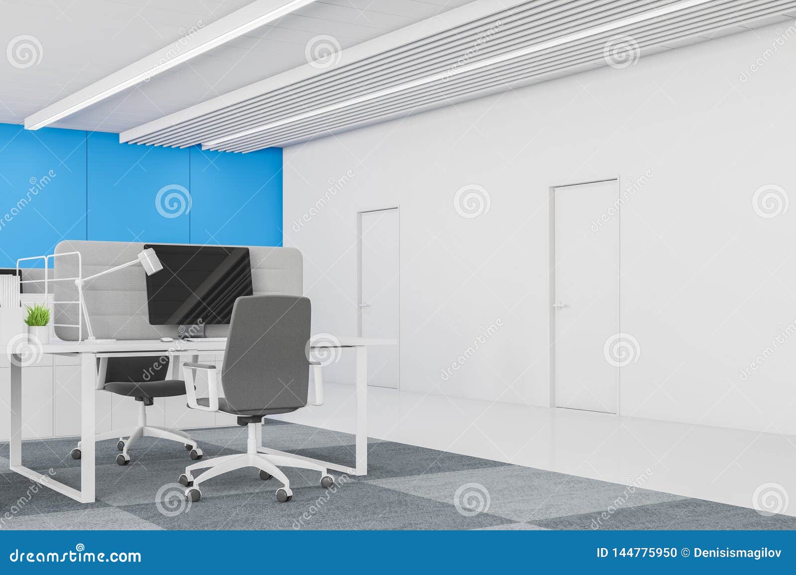 Corner of Manager Office Interior Stock Photo - Image of equipment ...