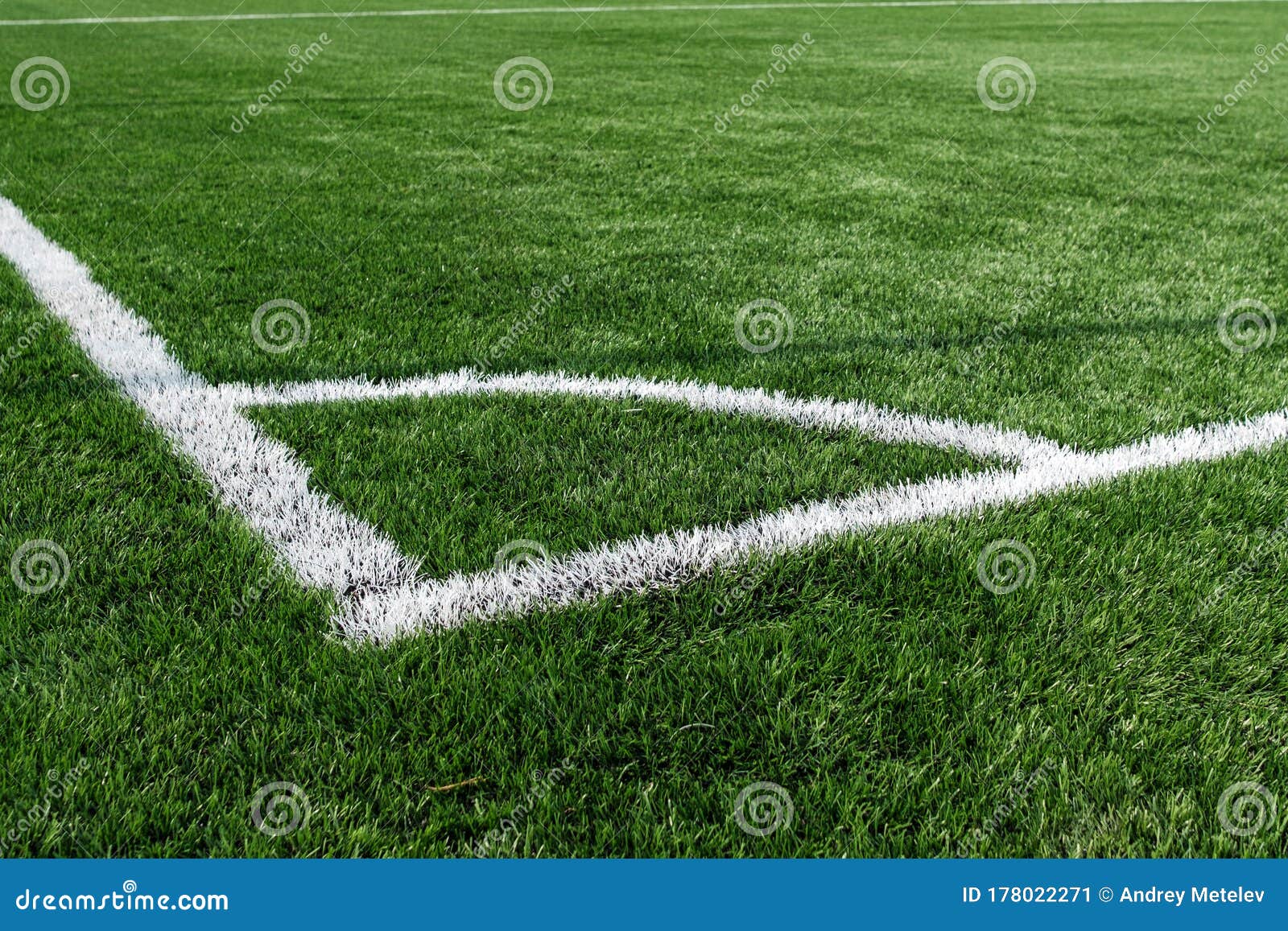 Corner Marking on the Pitch for Soccer Games Stock Image - Image of ...