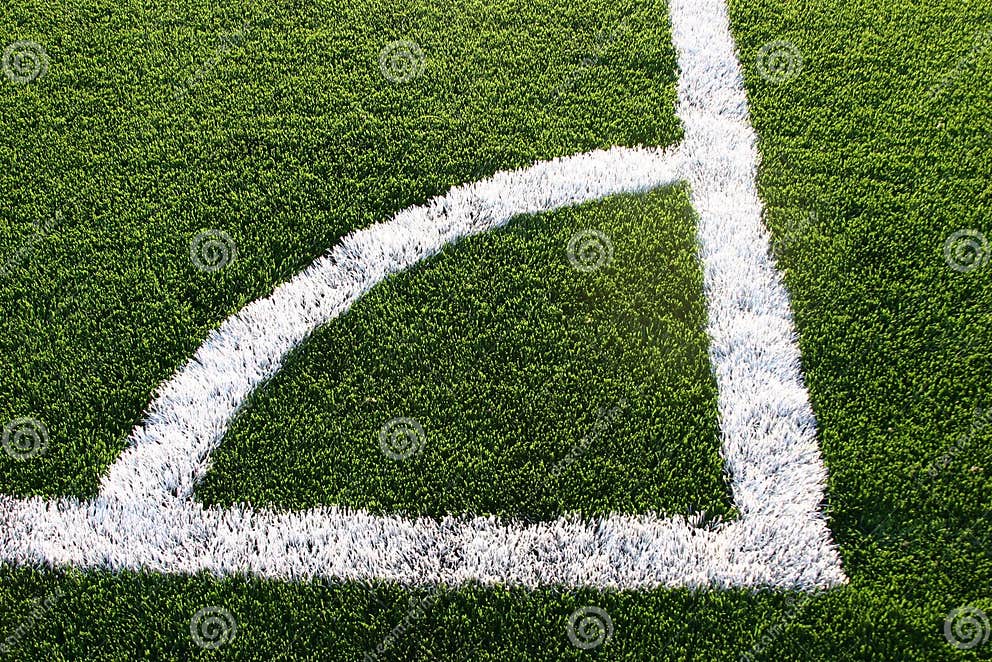 Corner Marking on Soccer Pitch Stock Image - Image of closeup, angled ...