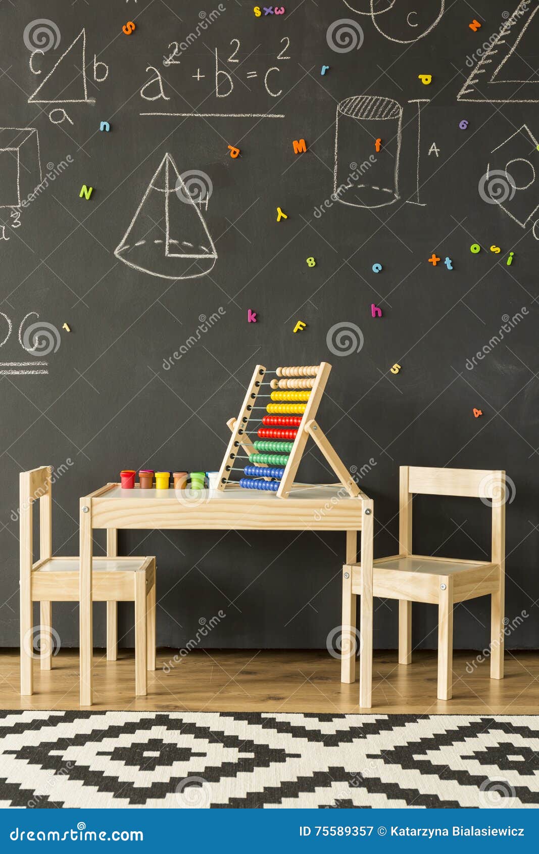 Corner for math learning stock image. Image of decoration - 75589357