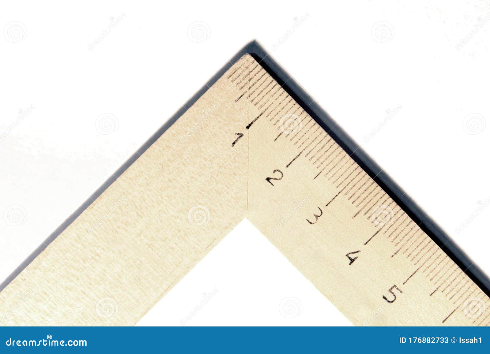 Corner of a Measuring Wooden School Square with Symmetrical Sides on a ...