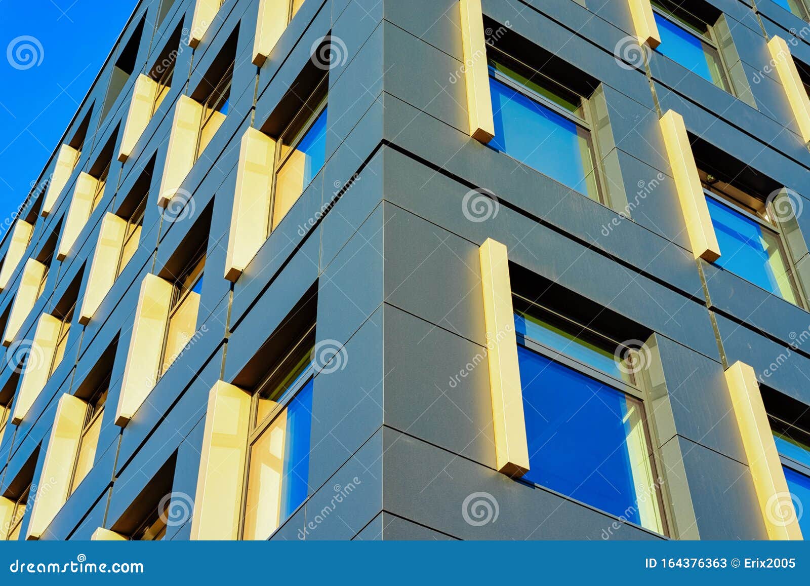 Corner of Modern Corporate Business Office Building Stock Image - Image ...