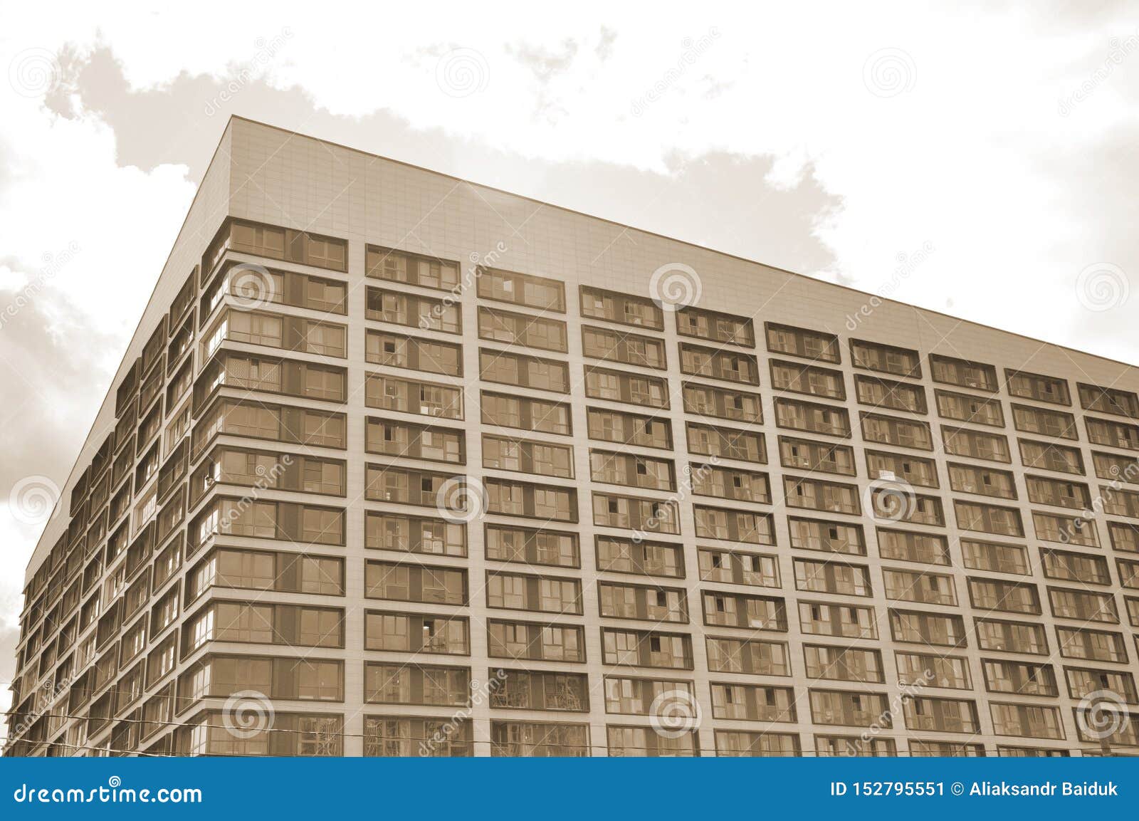 Corner of a Modern Residential Building Against the Sky Stock Image ...