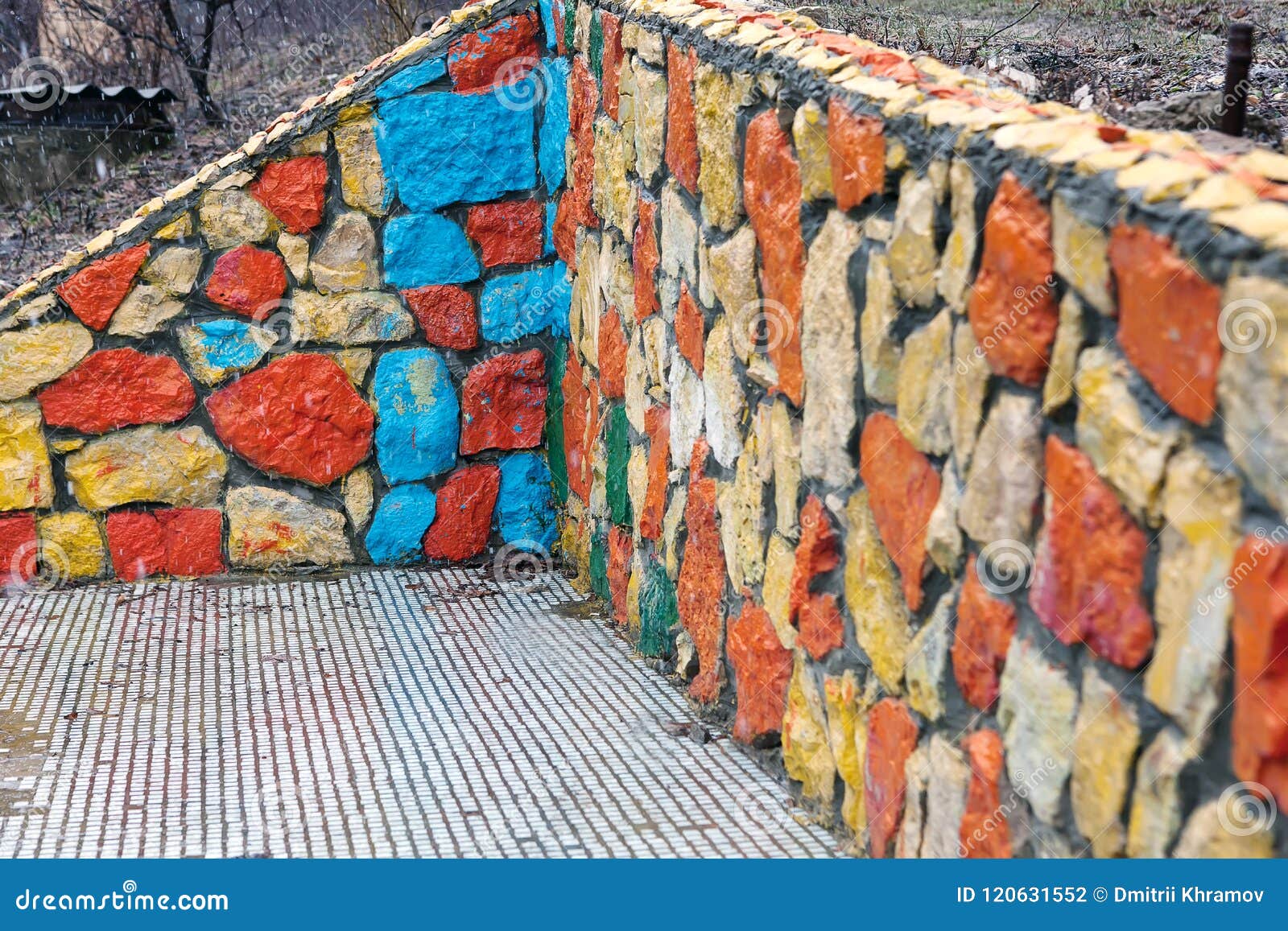 Corner of Multi Colored Stone Wall Stock Photo - Image of building ...