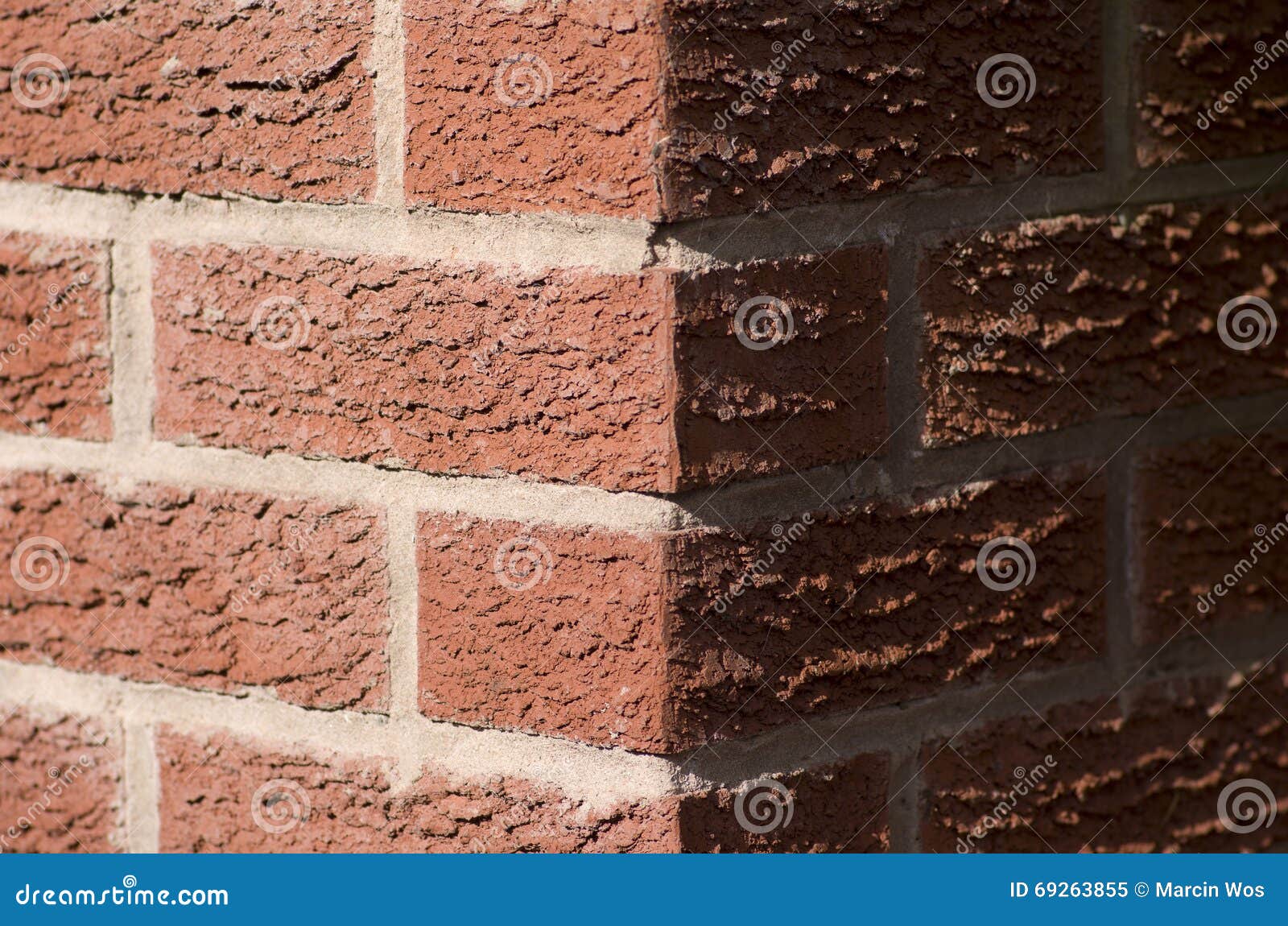 Corner of New Red Brick Wall. Stock Image - Image of masonry ...
