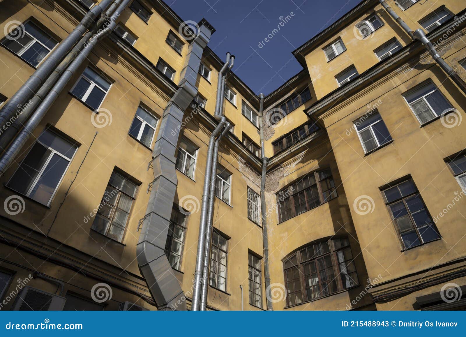 Corner Panorama of an Old House with a Ventilation System Stock Image ...