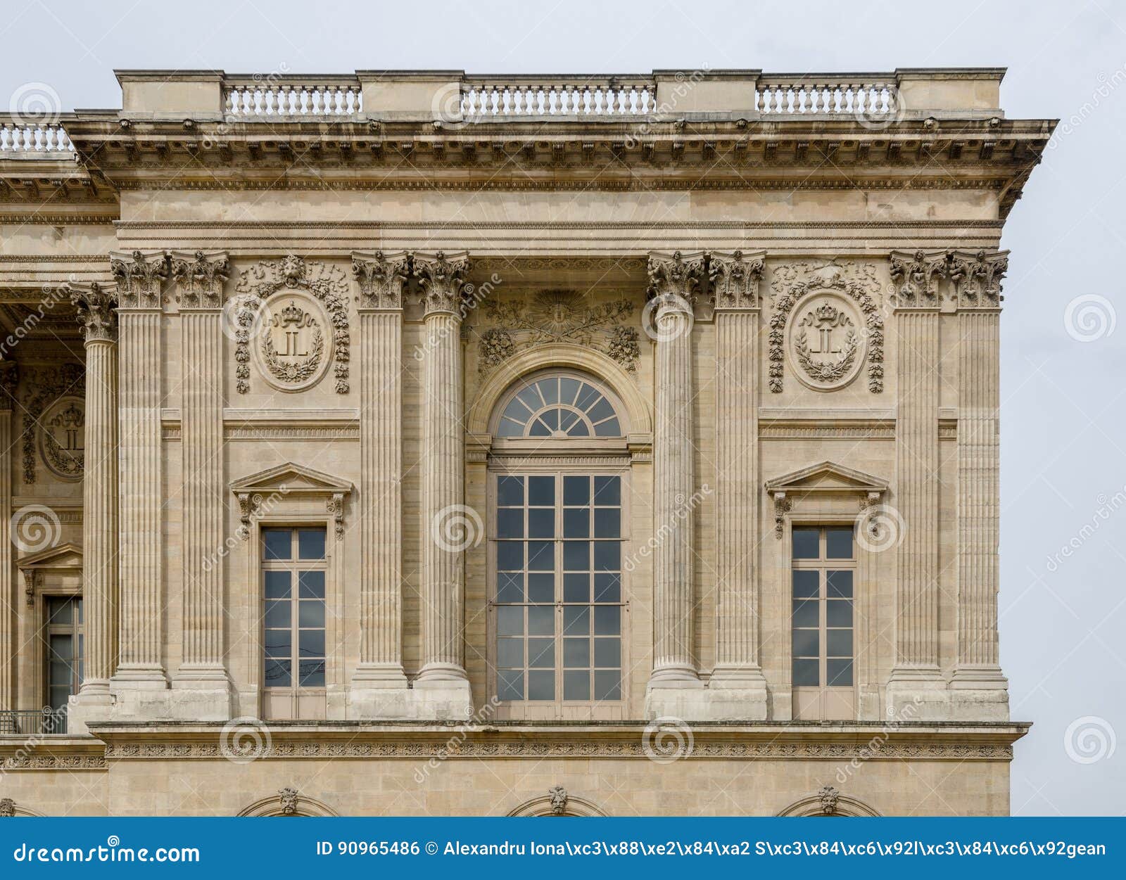 Corner Part of the Louvre Museum Stock Photo - Image of huge ...