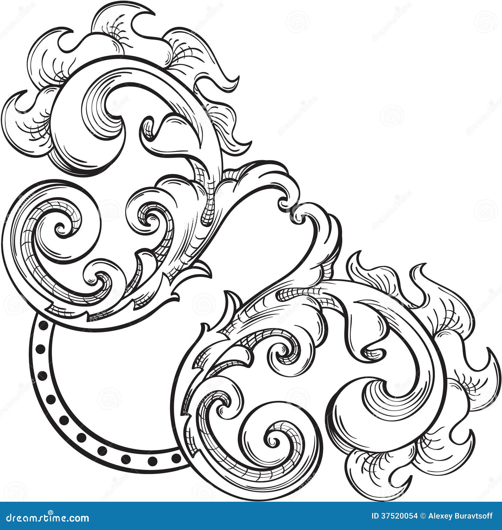 Corner pattern stock vector. Illustration of leaf, adornment - 37520054