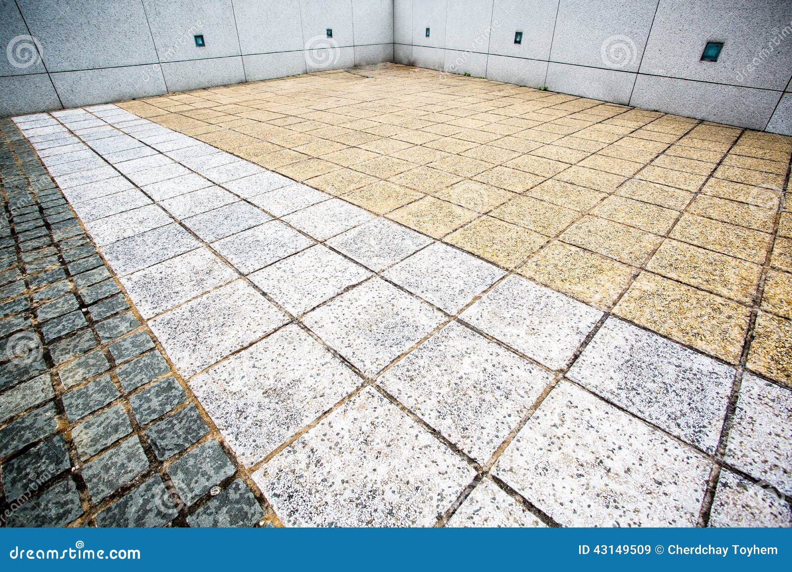Corner of Pattern Square Floor Stock Image - Image of building, paved ...