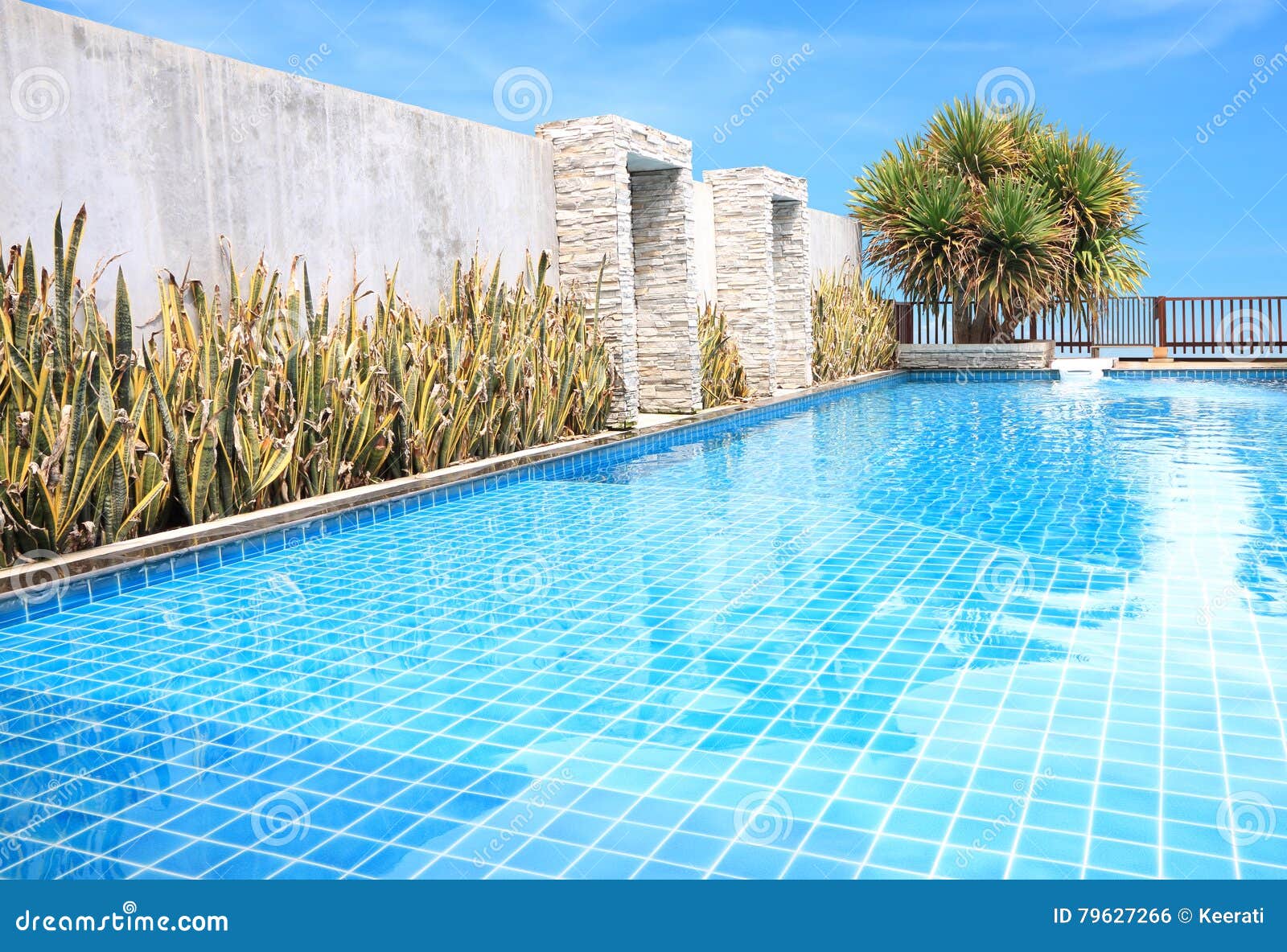 Corner of Pool on Deck Building. Stock Photo - Image of leisure ...