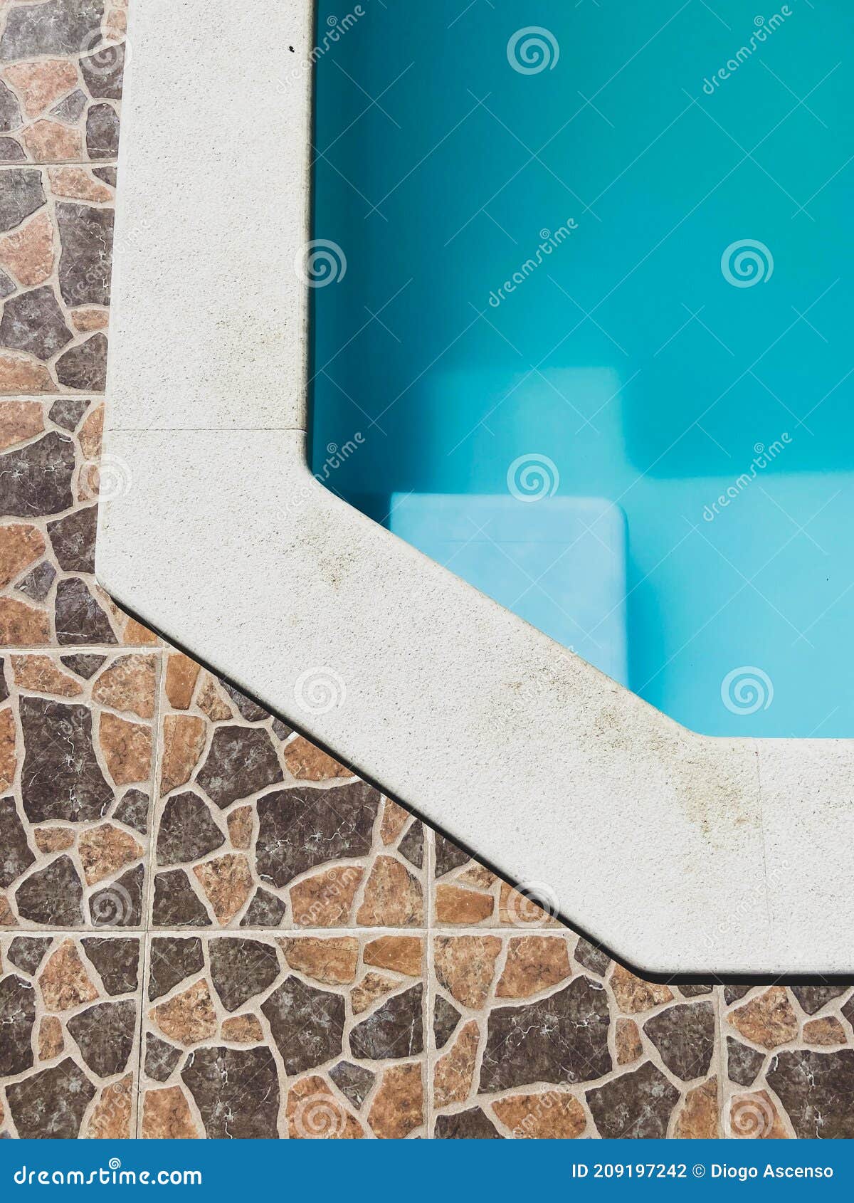 Corner of the Pool with Ladder Stock Photo - Image of flooring, blue ...