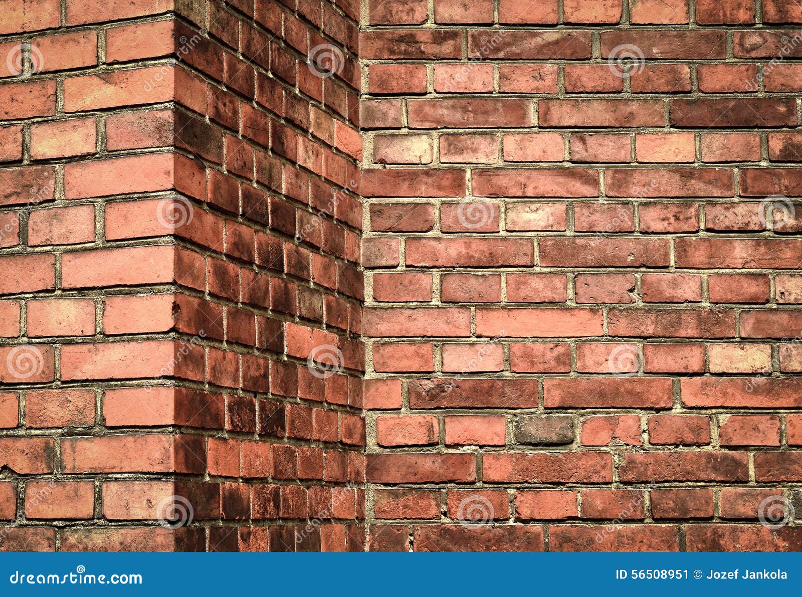 Corner red brick wall stock image. Image of decoration - 56508951
