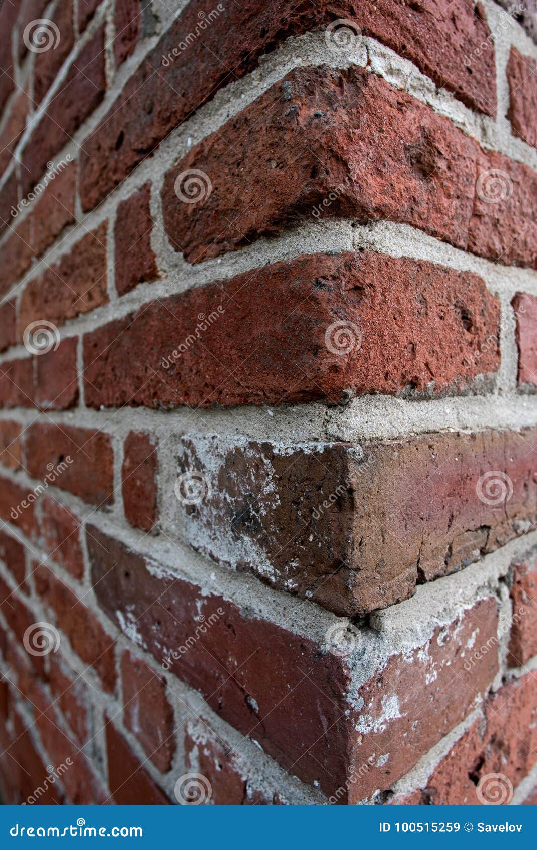 Corner of red brick wall stock image. Image of angle - 100515259