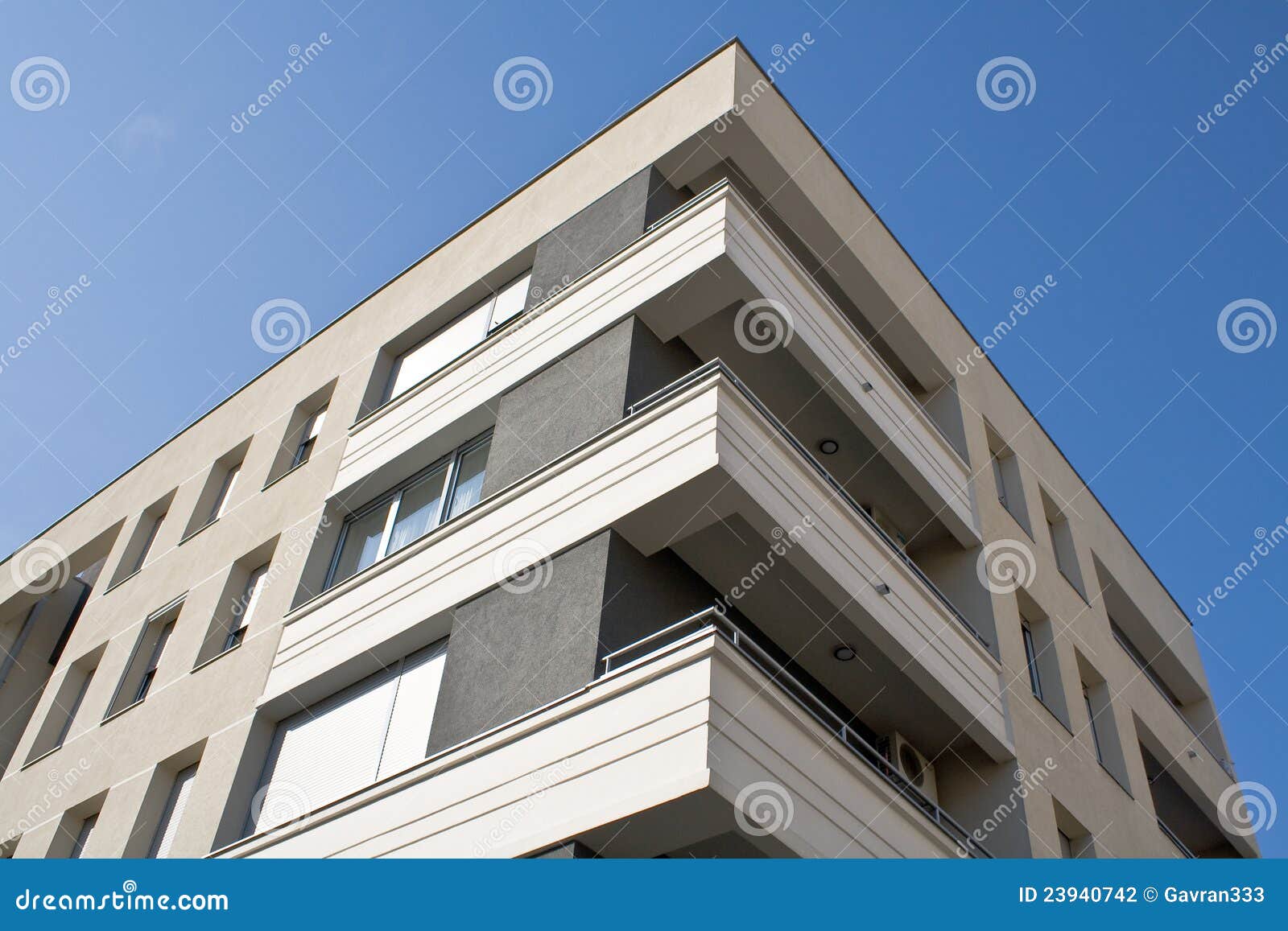 Corner of Residential Building Stock Photo - Image of home, balcony ...