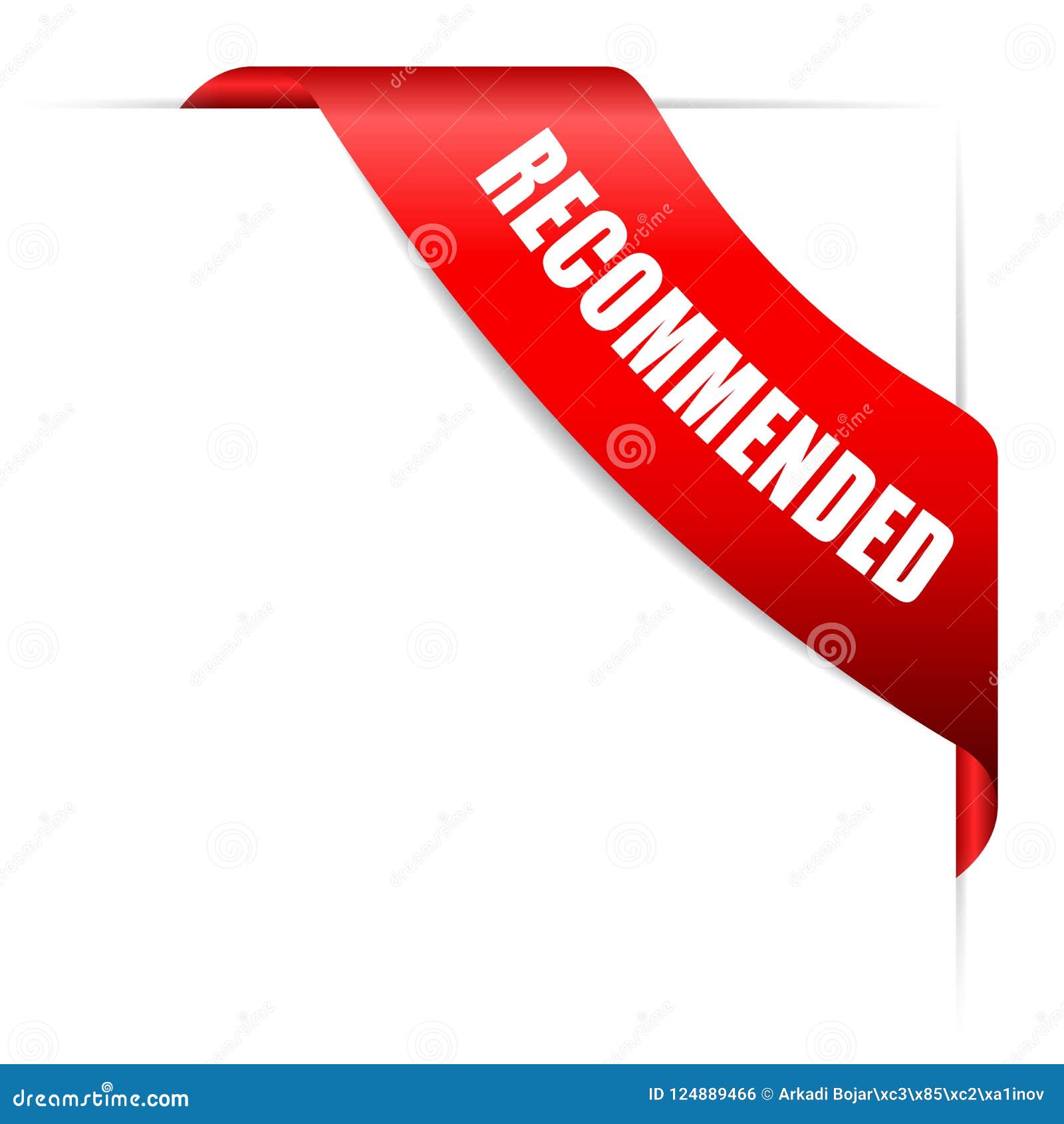 Corner Ribbon with Recommended Text Stock Vector - Illustration of ...