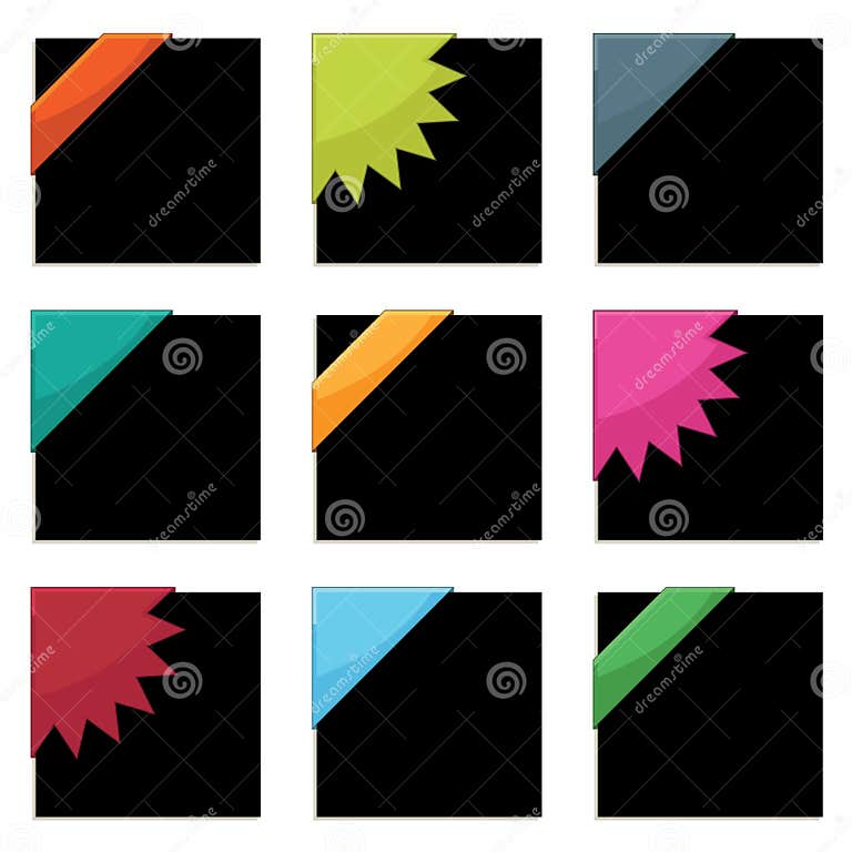Corner ribbons stock vector. Illustration of black, icon - 15369489