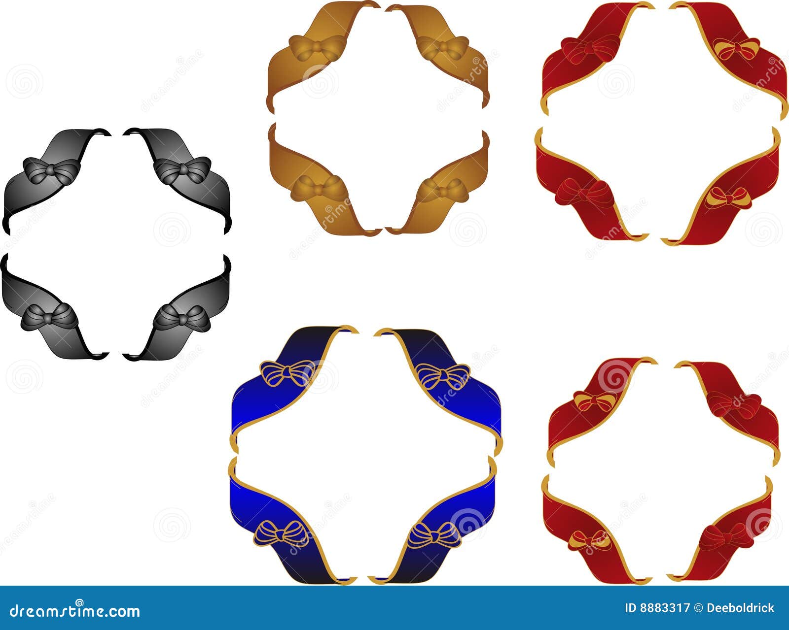 Corner ribbons with bows stock vector. Illustration of elements - 8883317