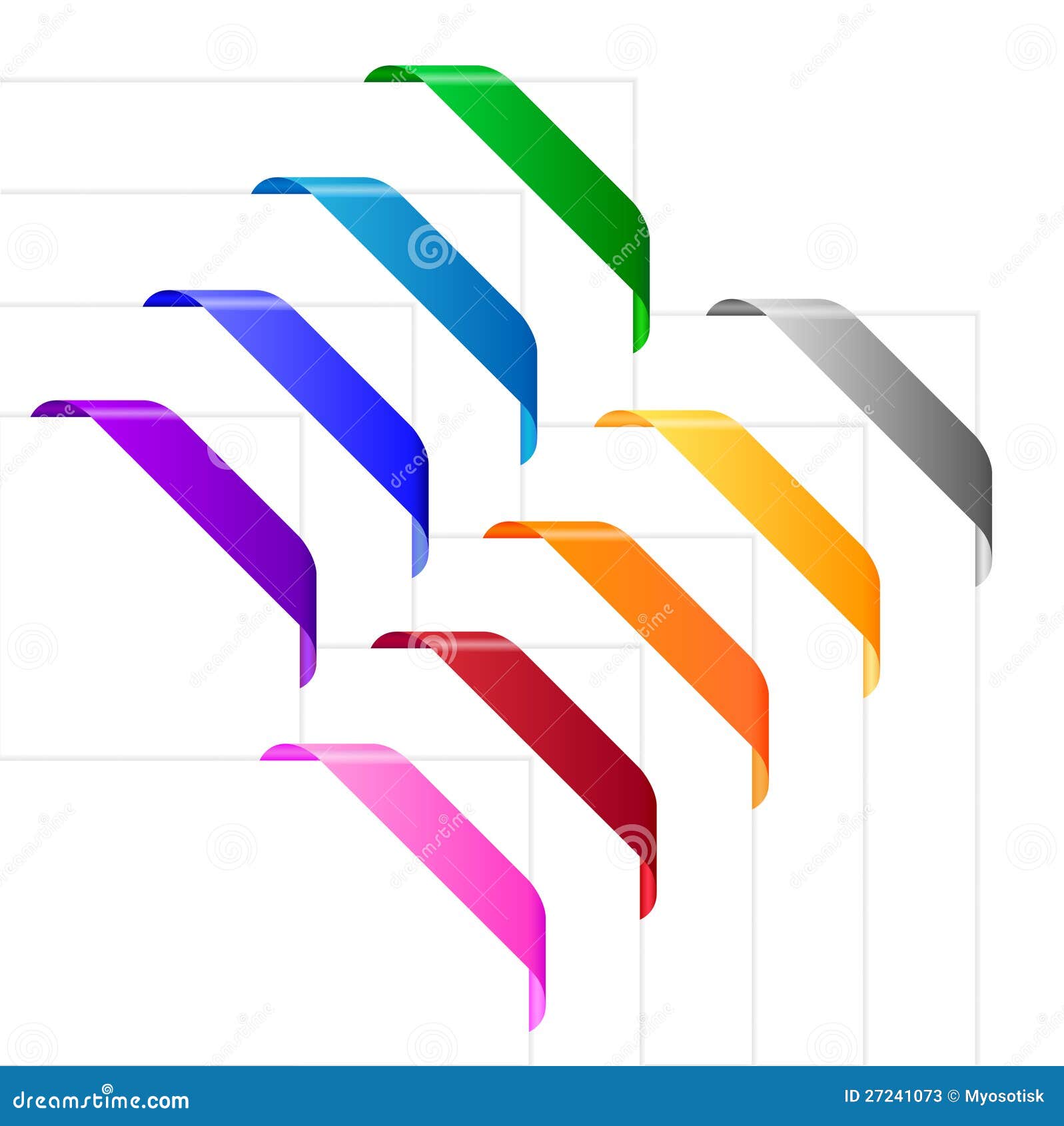 Corner Ribbons in Various Colors Stock Vector - Illustration of flag ...