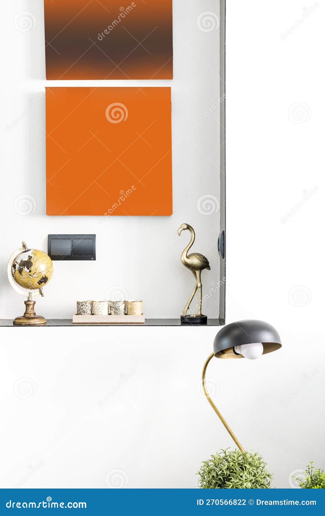 Corner of a Room with a Used Niche with Shelves with Decorative Objects ...