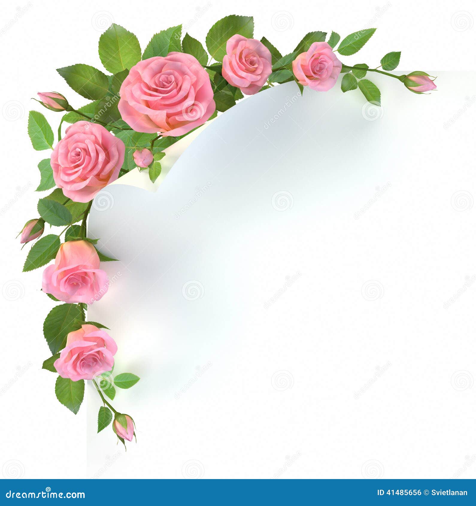 Corner with roses. stock illustration. Illustration of leaves - 41485656