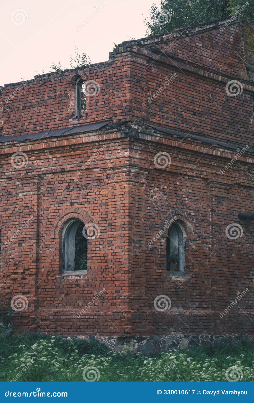 A Corner of a Ruined Brick Stable Building. 19th Century Buildings ...