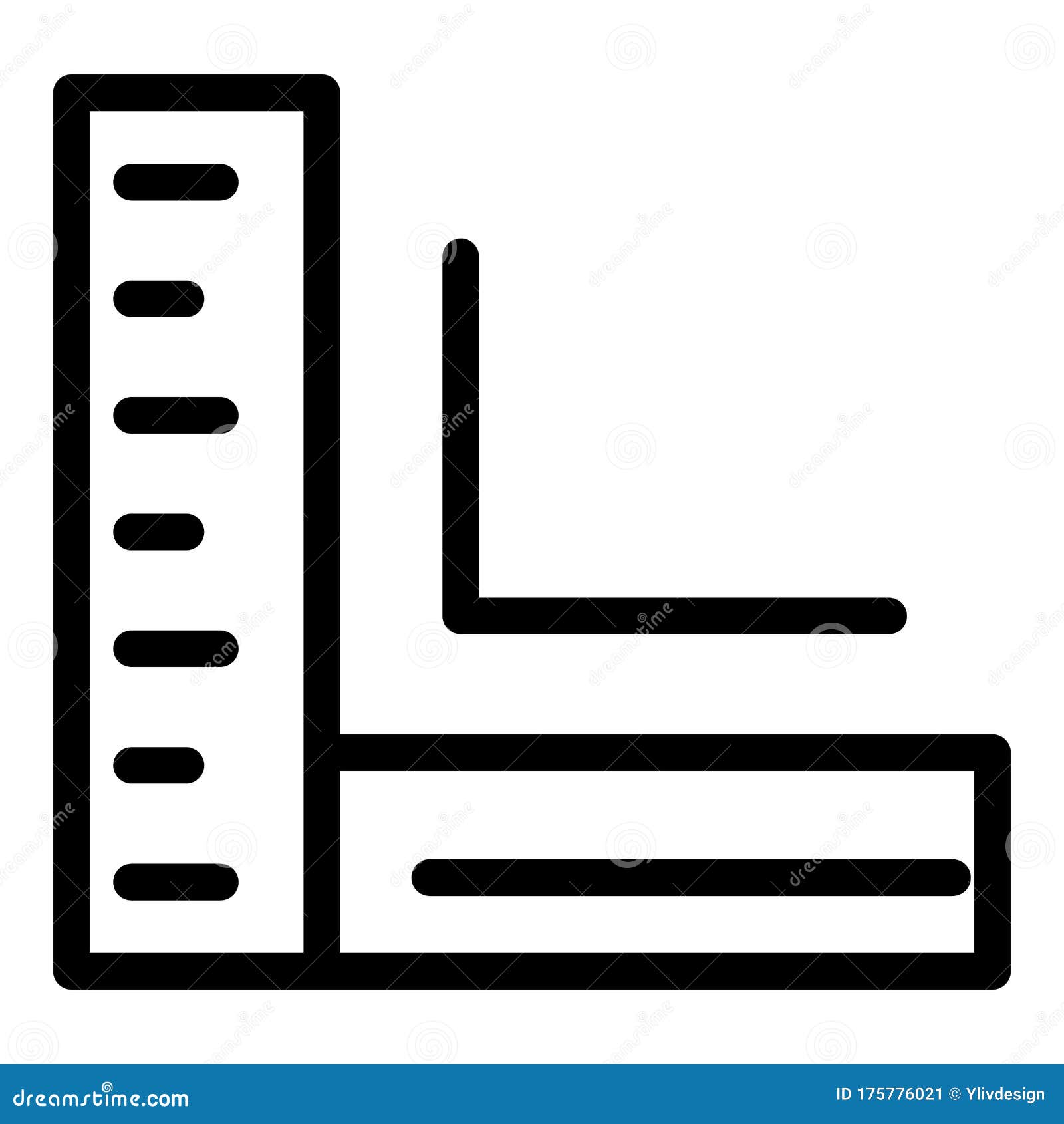 Corner Ruler Icon, Outline Style Stock Vector - Illustration of math ...