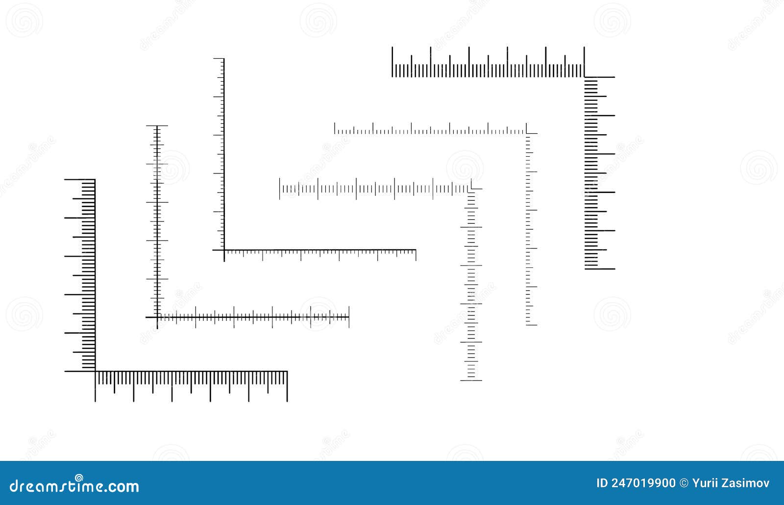 Corner Ruler Vector. Size Indicators Set Isolated on Background. Unit ...