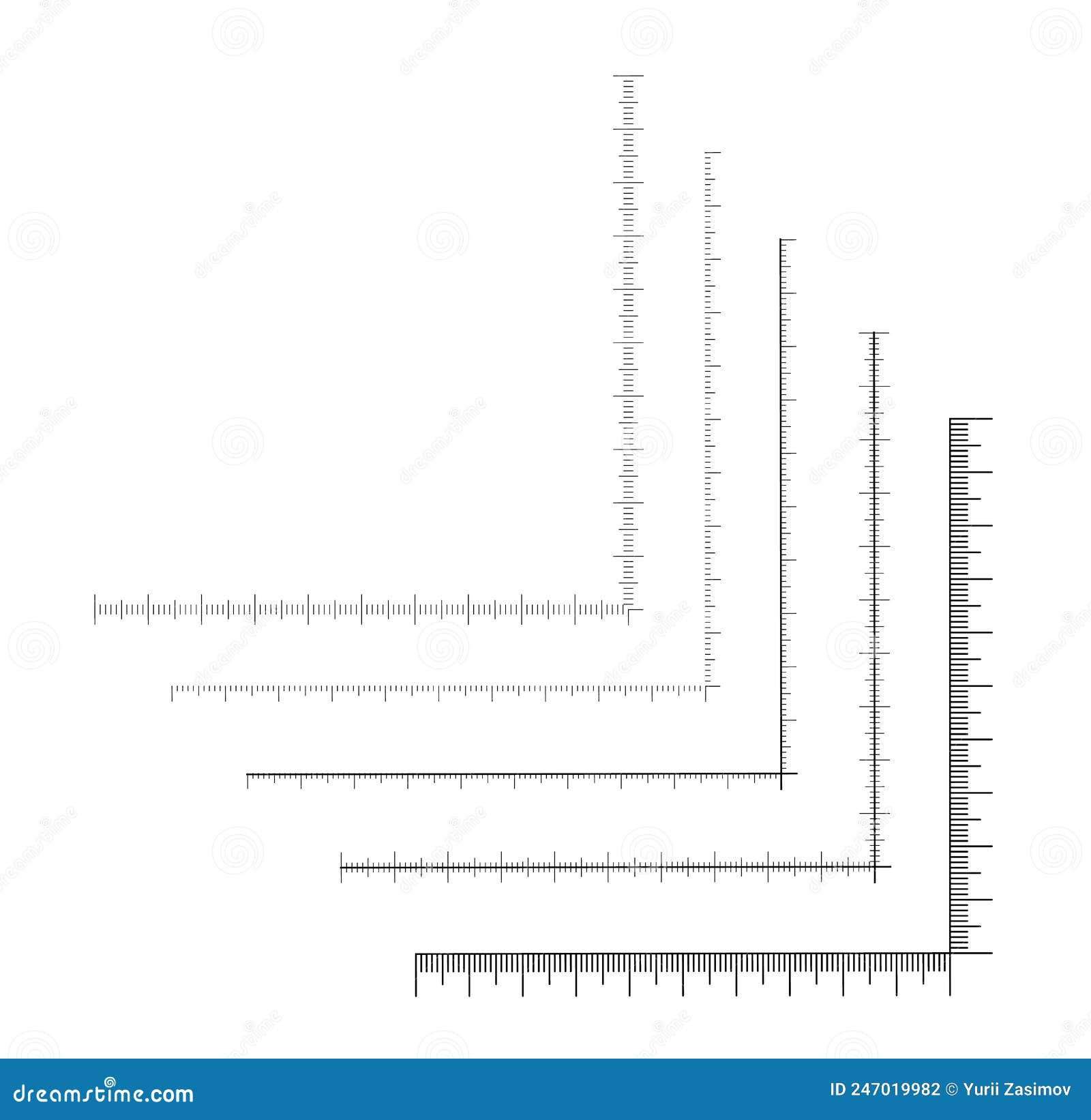 Corner Ruler Vector. Size Indicators Set Isolated on Background. Unit ...