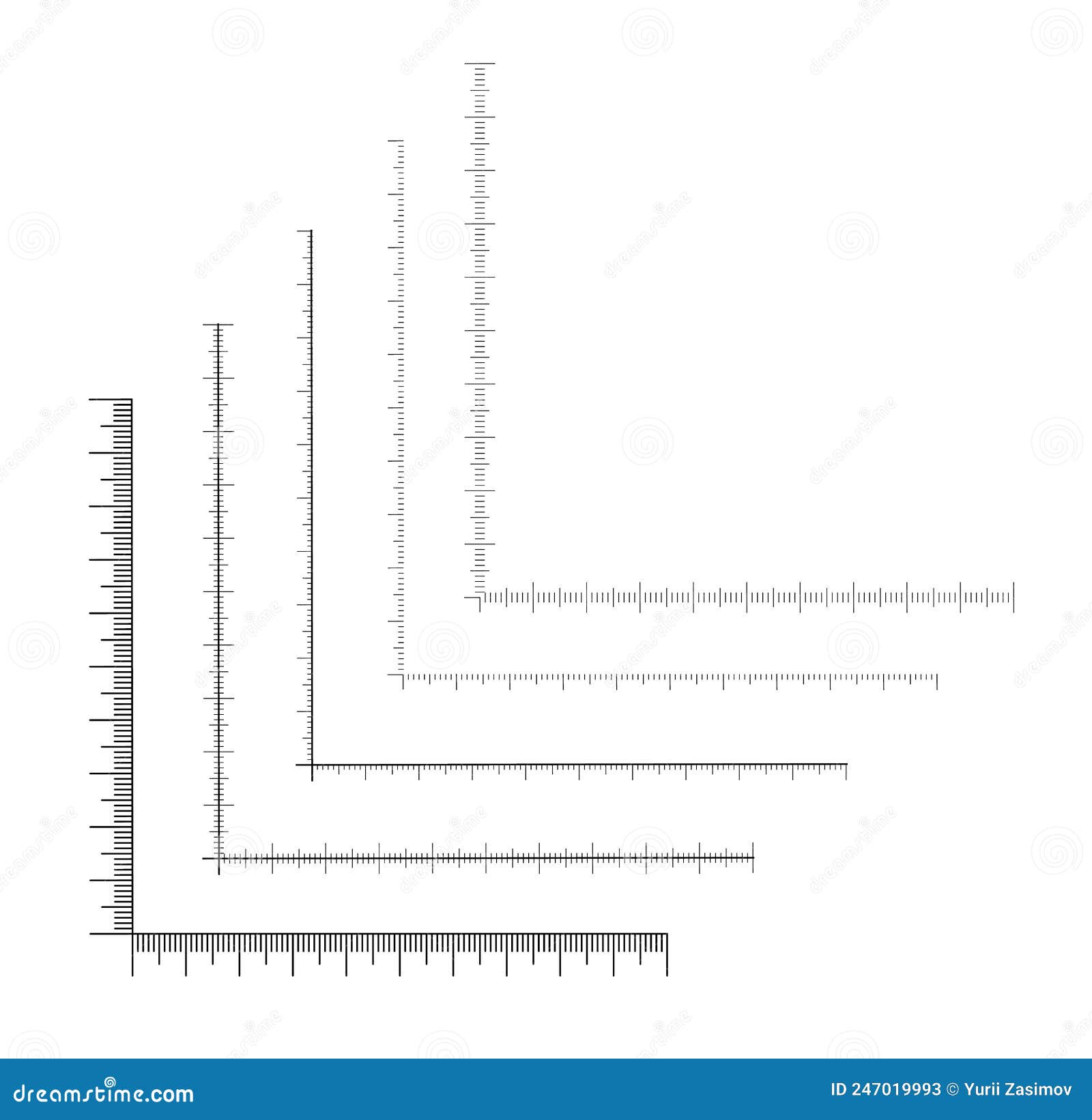 Corner Ruler Vector. Size Indicators Set Isolated on Background. Unit ...