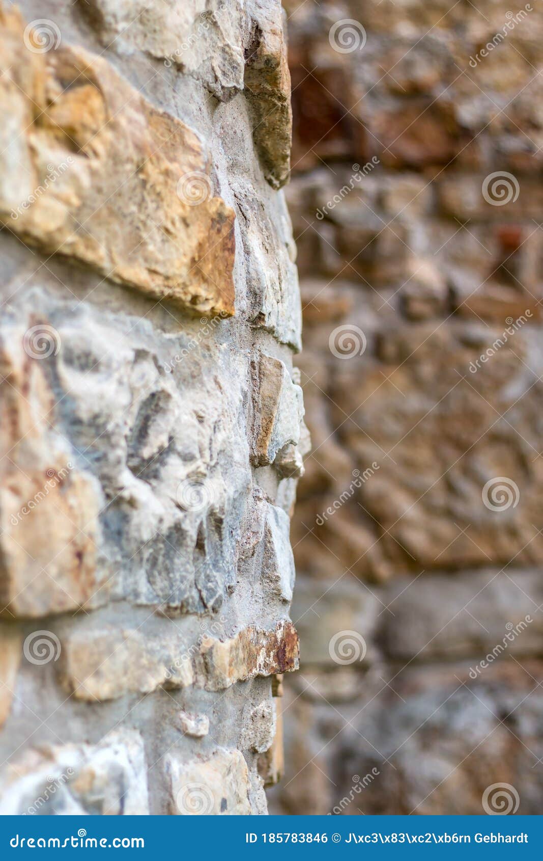 Corner of a Sandstone Wall of the Old Castle Stock Photo - Image of ...
