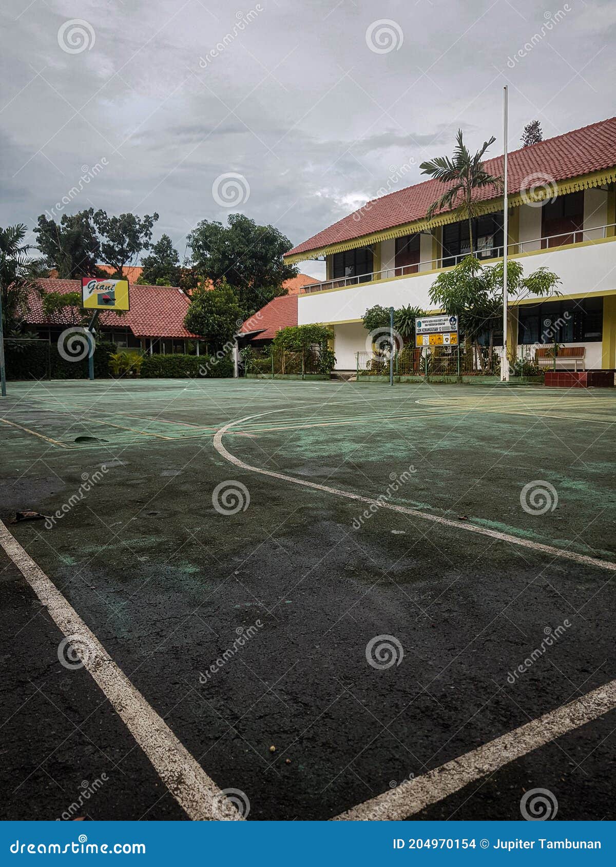 The Corner of the School Basketball Court Editorial Stock Image - Image ...