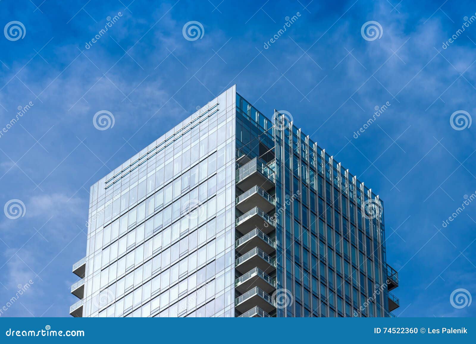 Corner Section of a Highrise Apartment Building Stock Photo - Image of ...