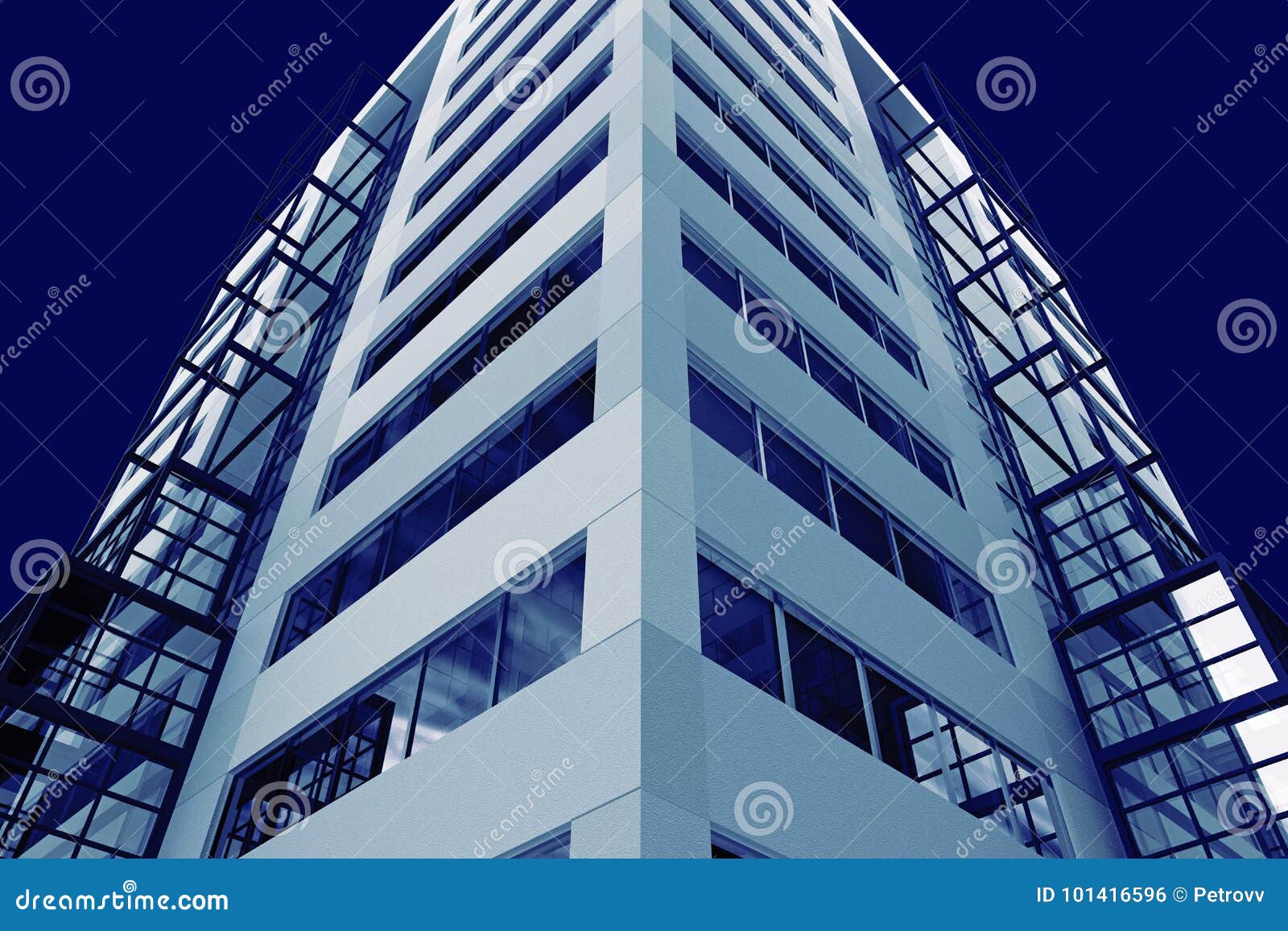 Corner skyscraper facades stock illustration. Illustration of urban ...