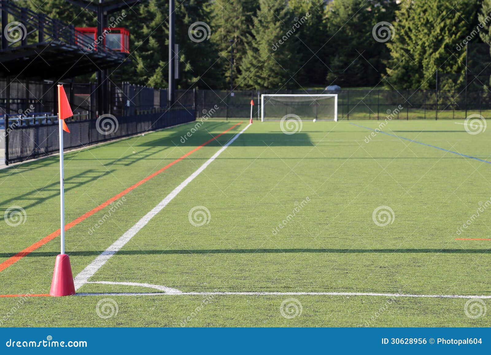 Corner of the soccer field stock photo. Image of grass - 30628956