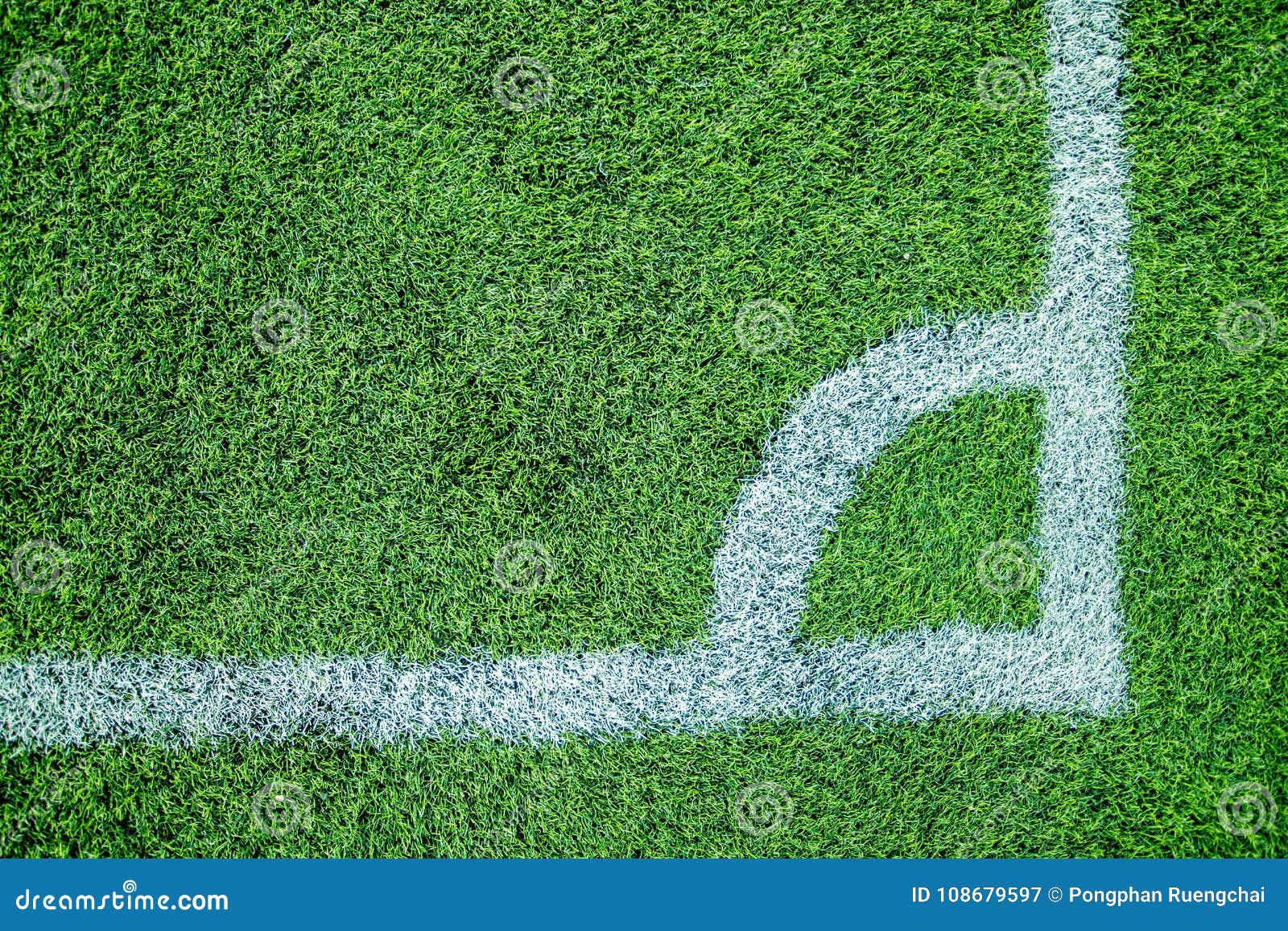 Corner Soccer Field Or Football Field Texture Background. White Lines ...
