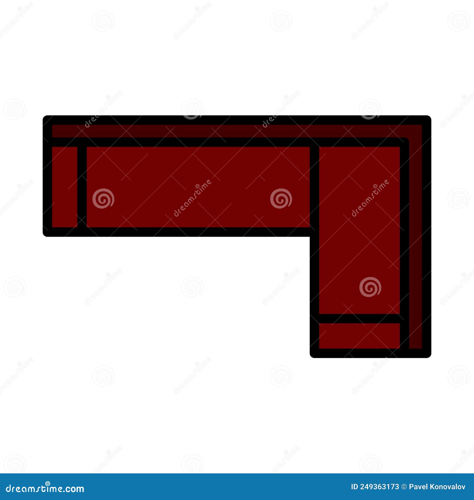 Corner Sofa Icon stock vector. Illustration of interior - 249363173