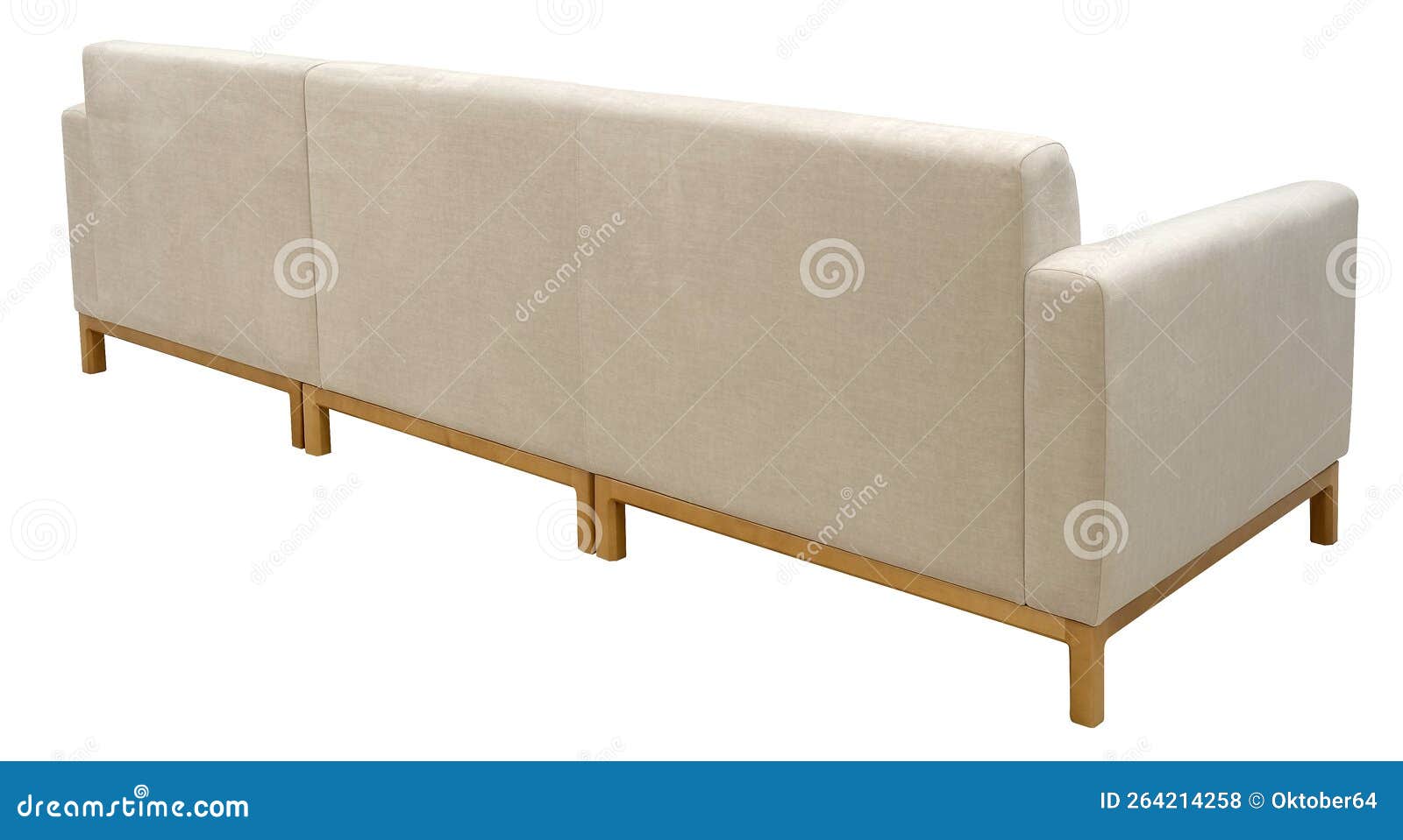 Corner Sofa Isolated on White Background. Back View. Clipping Path ...