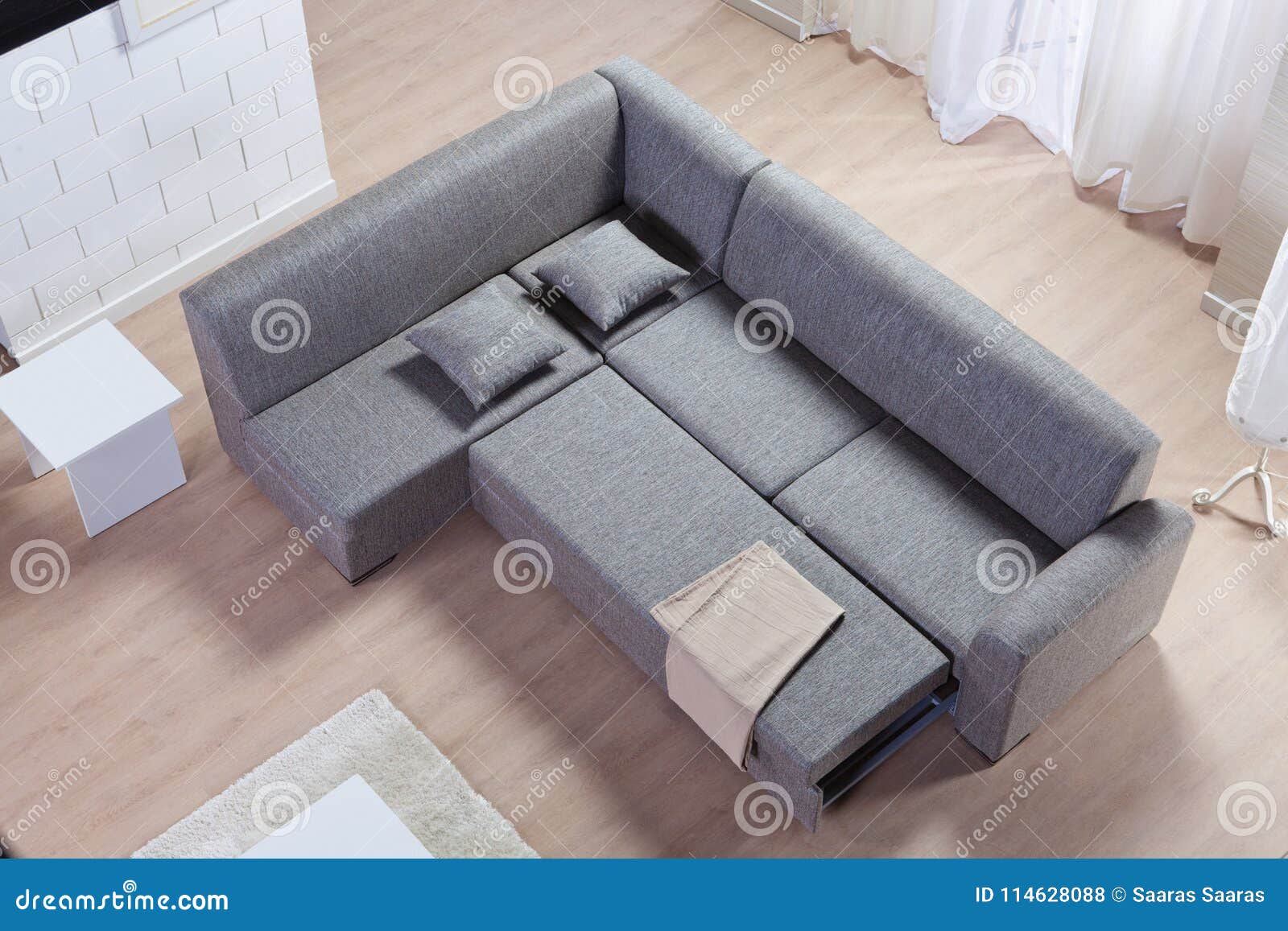 Corner sofa open top view stock photo. Image of living - 114628088
