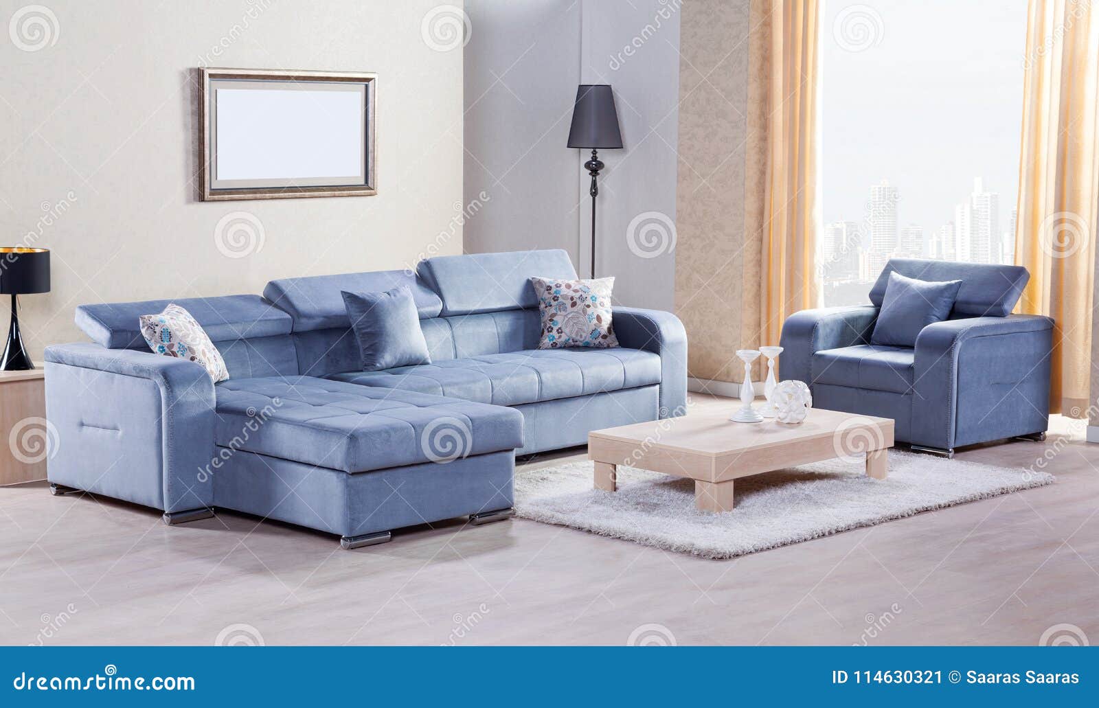 Corner sofa set for home stock image. Image of home - 114630321