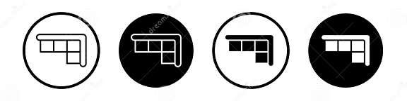 Corner Sofa Thin Line Vector Icon Set Stock Vector - Illustration of ...