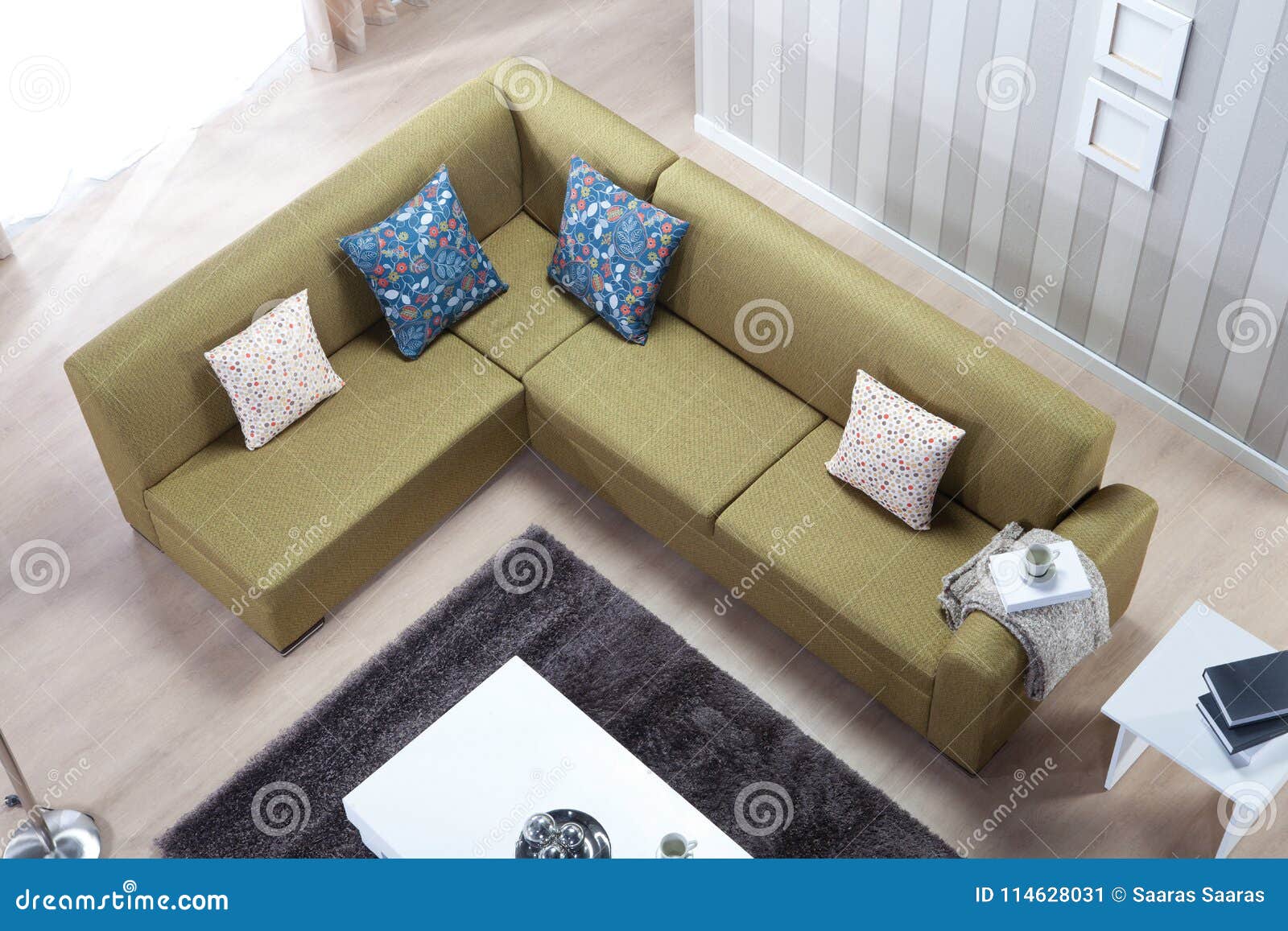 Corner sofa top view stock image. Image of design, inspiration - 114628031
