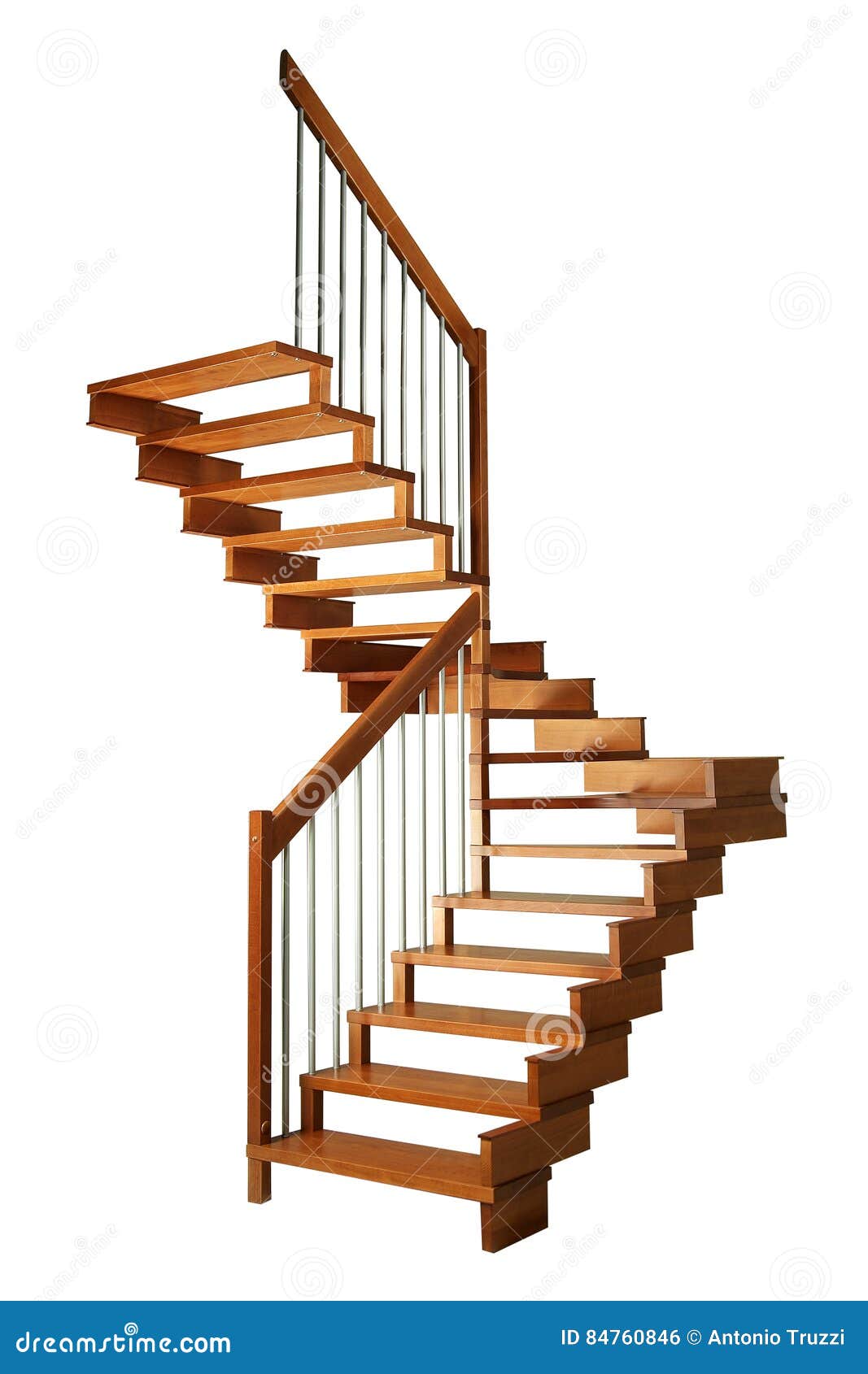 Corner Staircase to wooden stock photo. Image of banister - 84760846