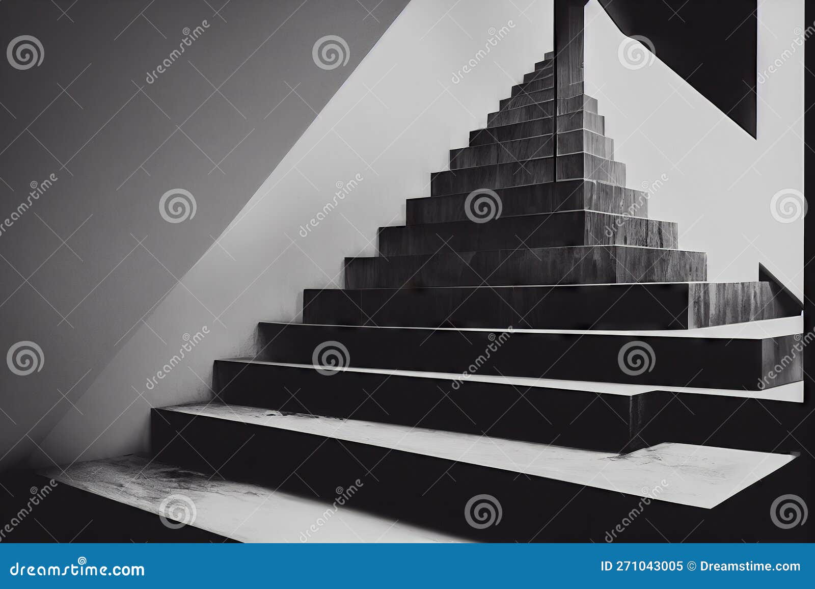 Corner Stairs Made of Straight Concrete Steps in Grey Black Tones Stock ...