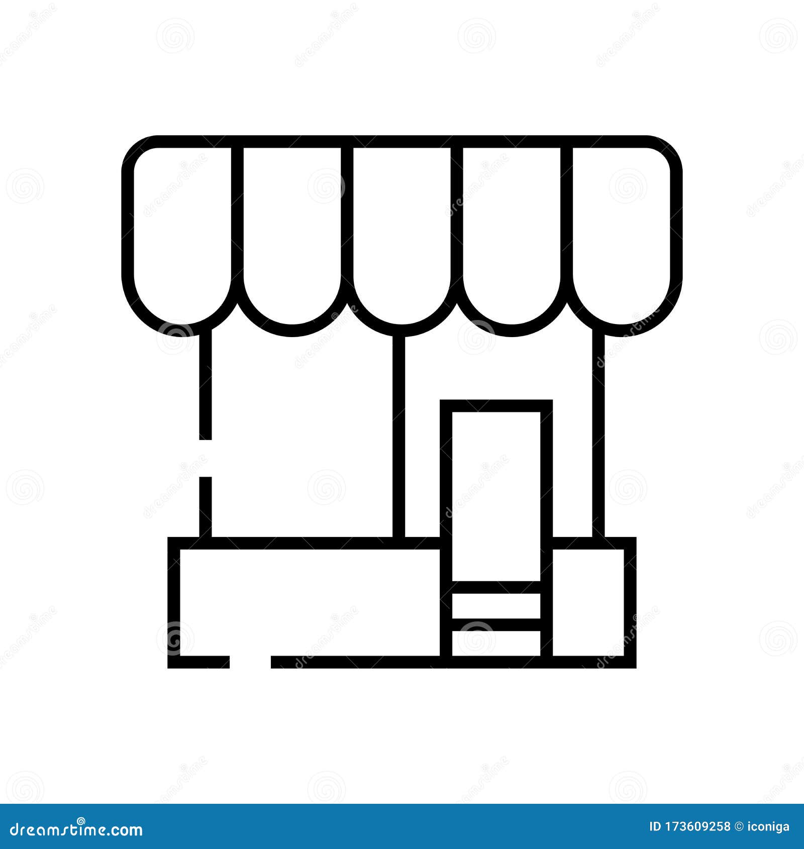 Corner Store Line Icon, Concept Sign, Outline Vector Illustration ...